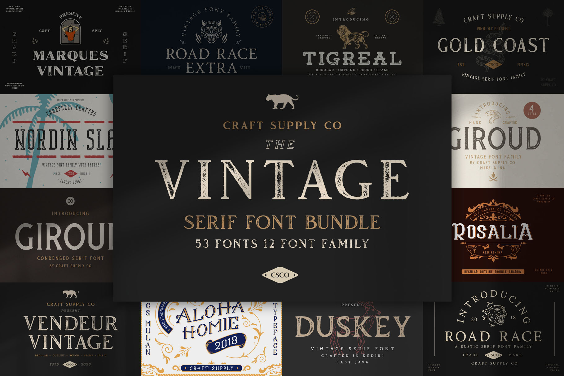 Vintage Serif Font Bundle - Craft Supply Co