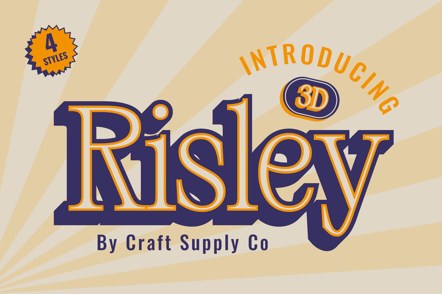 Risley 3D Font: Contemporary Twist to Formal Elegance - Craft Supply Co