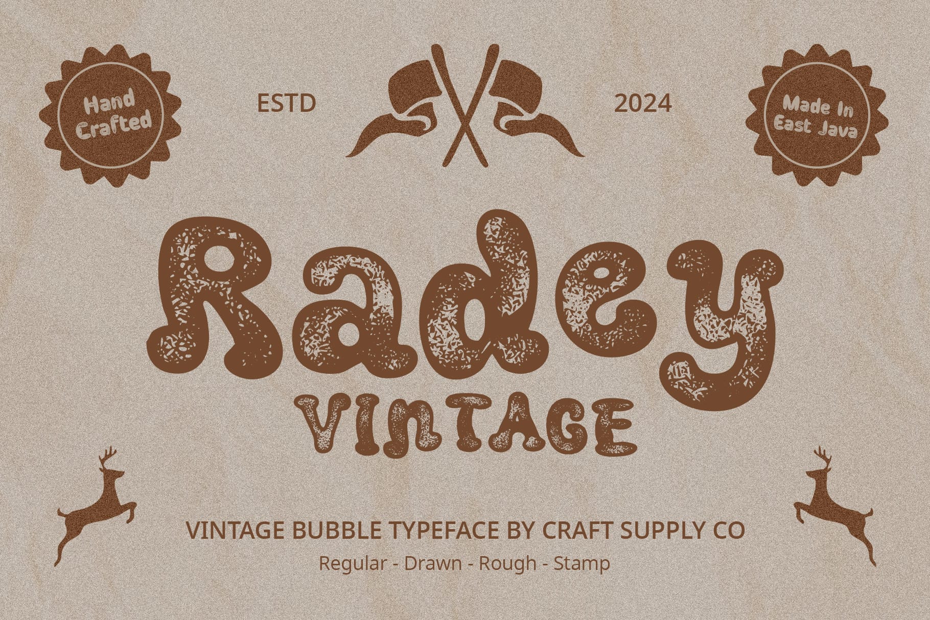 Radey Vintage: Retro Display Font with Bubble Aesthetics - Craft Supply Co