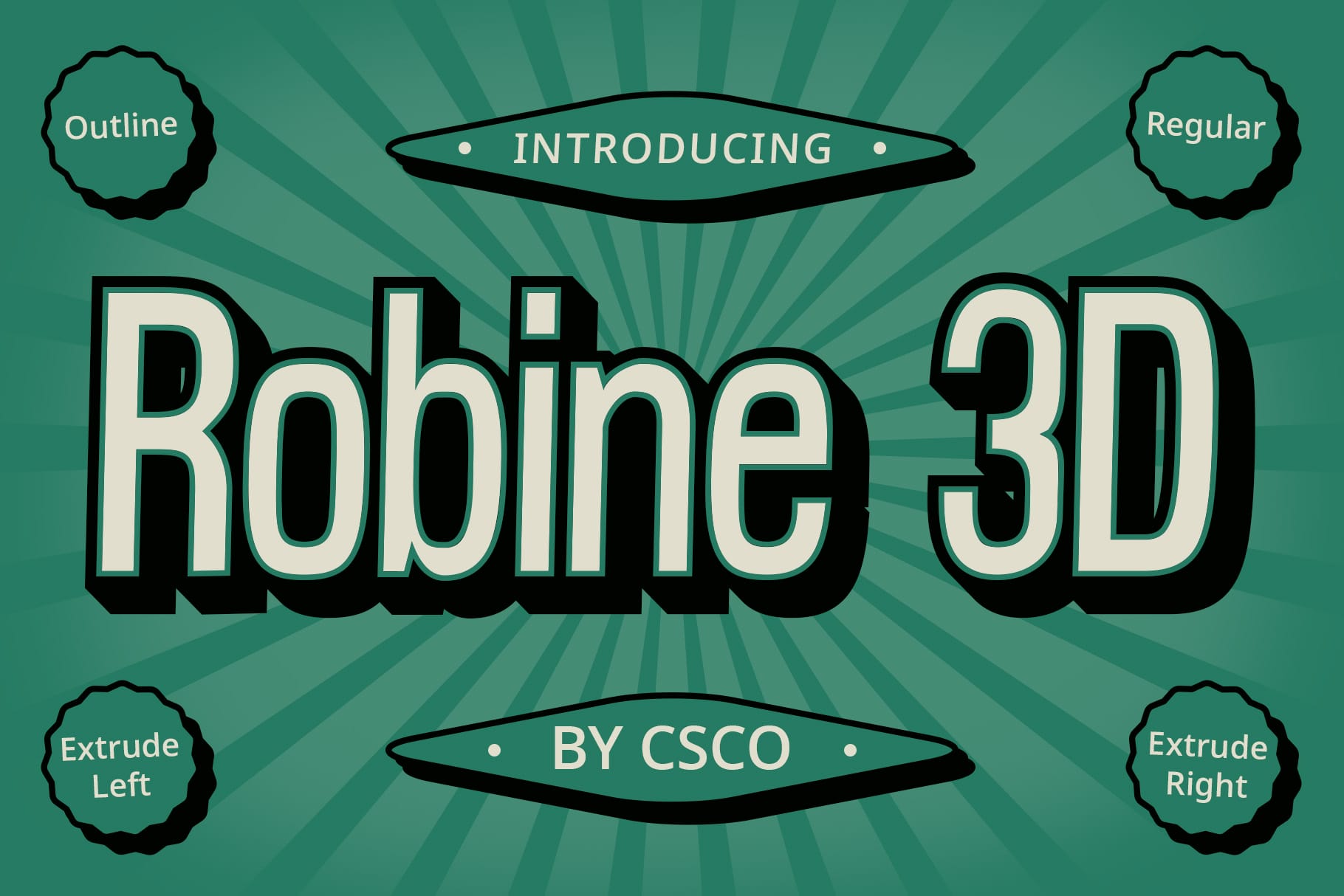 Robine 3D: Dynamic Sans Serif Typeface for Display Designs - Craft ...