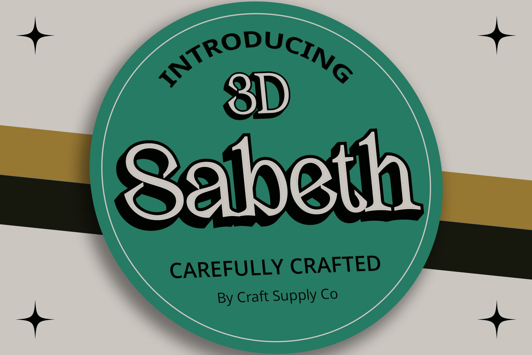 Sabeth 3D: Bold Serif Display Font with Dynamic Effects - Craft Supply Co