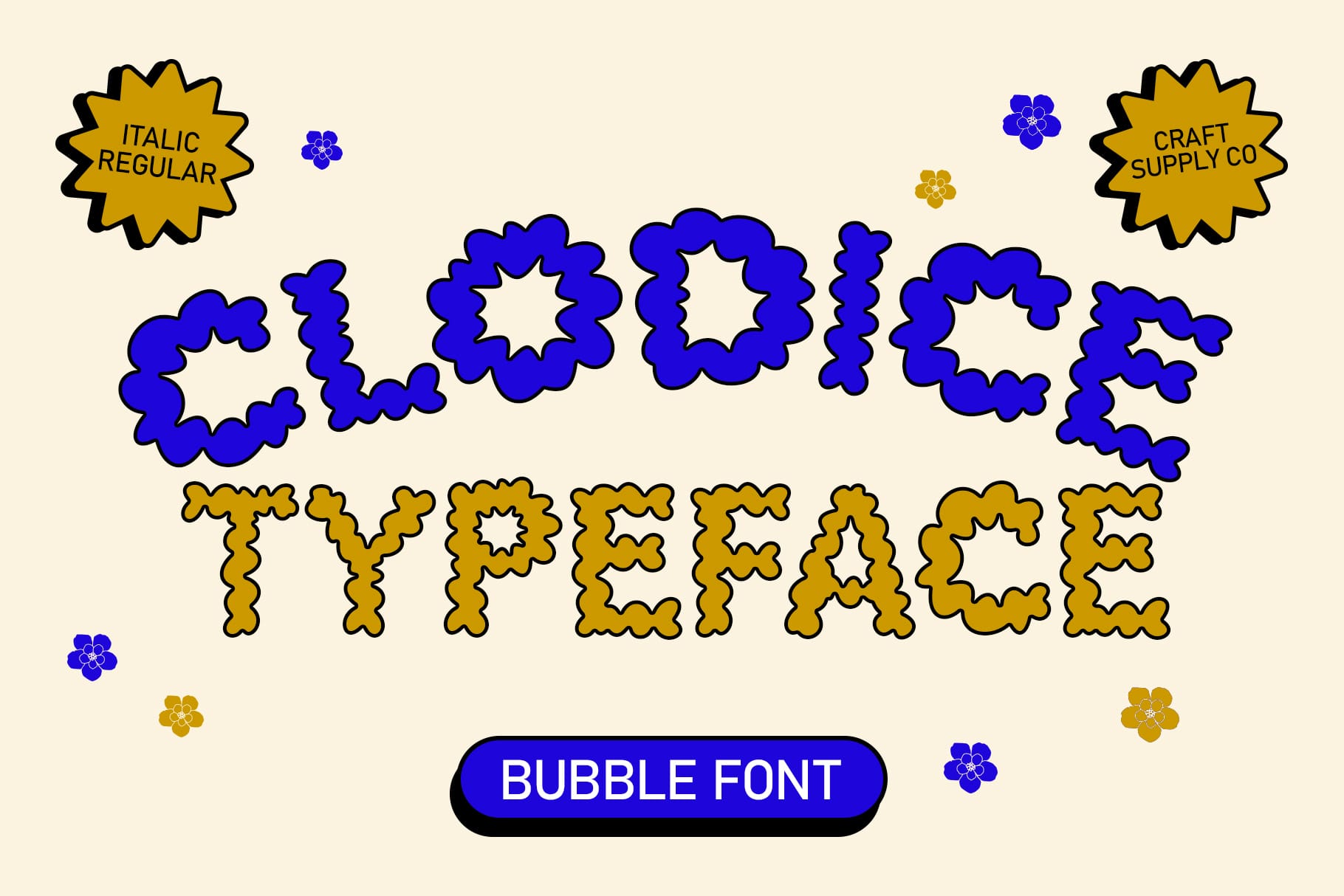 Clodice Font: Funky & Cute Bubble typeface - Craft Supply Co