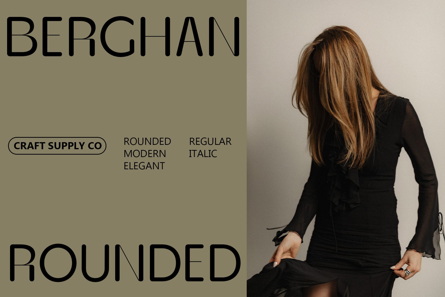 Berghan Rounded: Sleek Modern Typeface with High Contrast - Craft Supply Co
