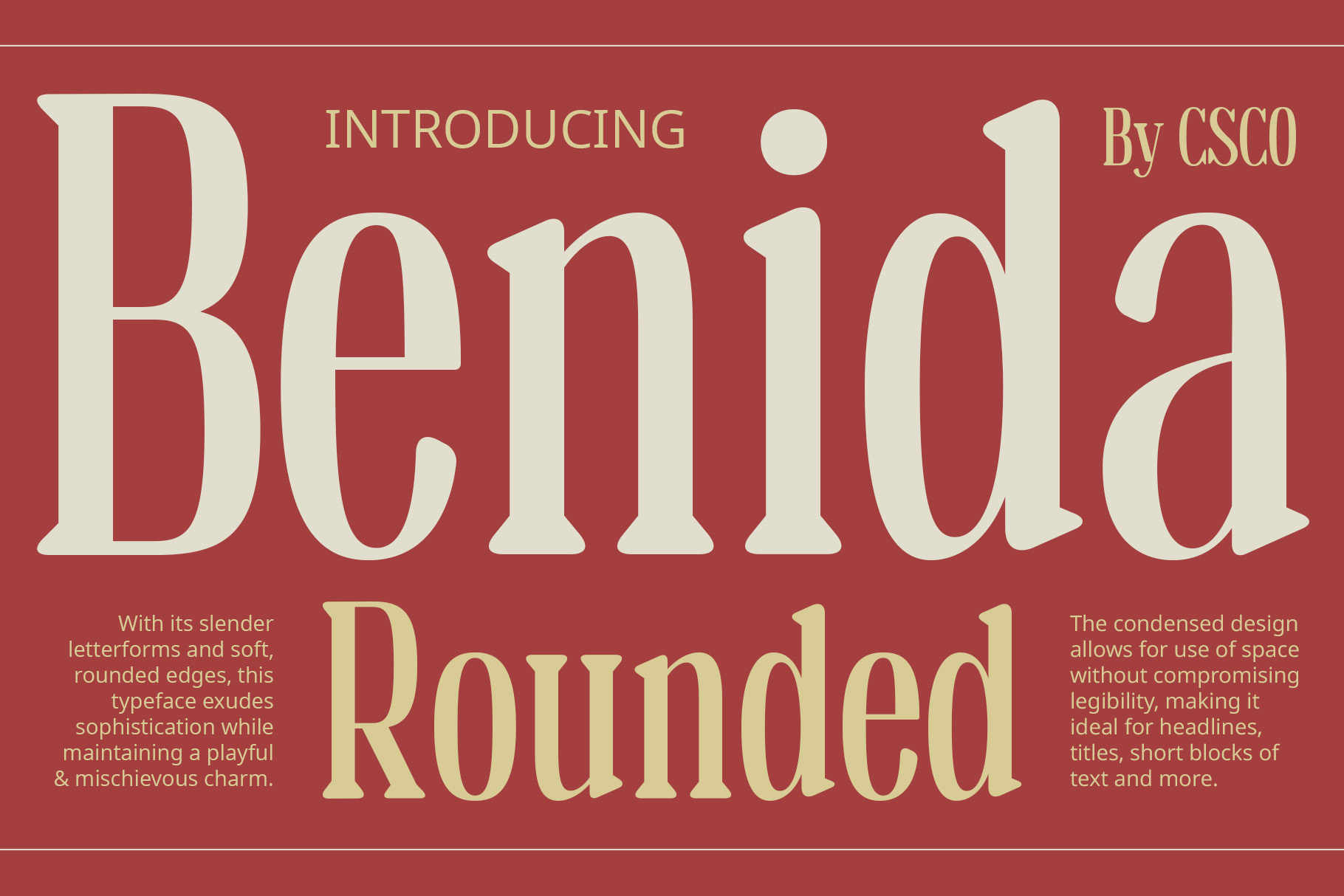 Benida Rounded: Versatile Serif Typeface - Craft Supply Co