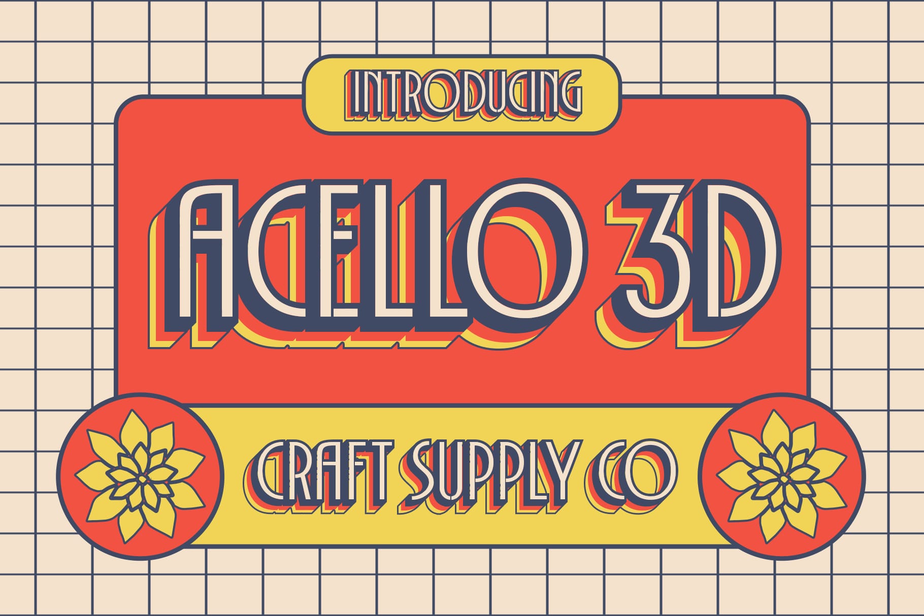 Acello 3D: Contemporary Art Deco Typeface - Craft Supply Co