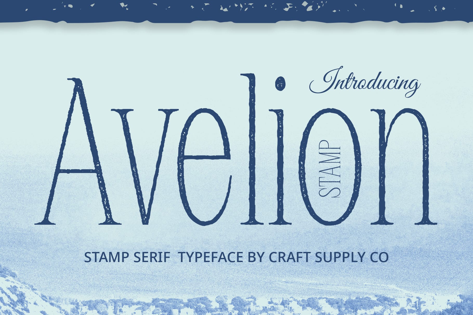 Avelion Stamp elegant serif display typeface - Craft Supply Co