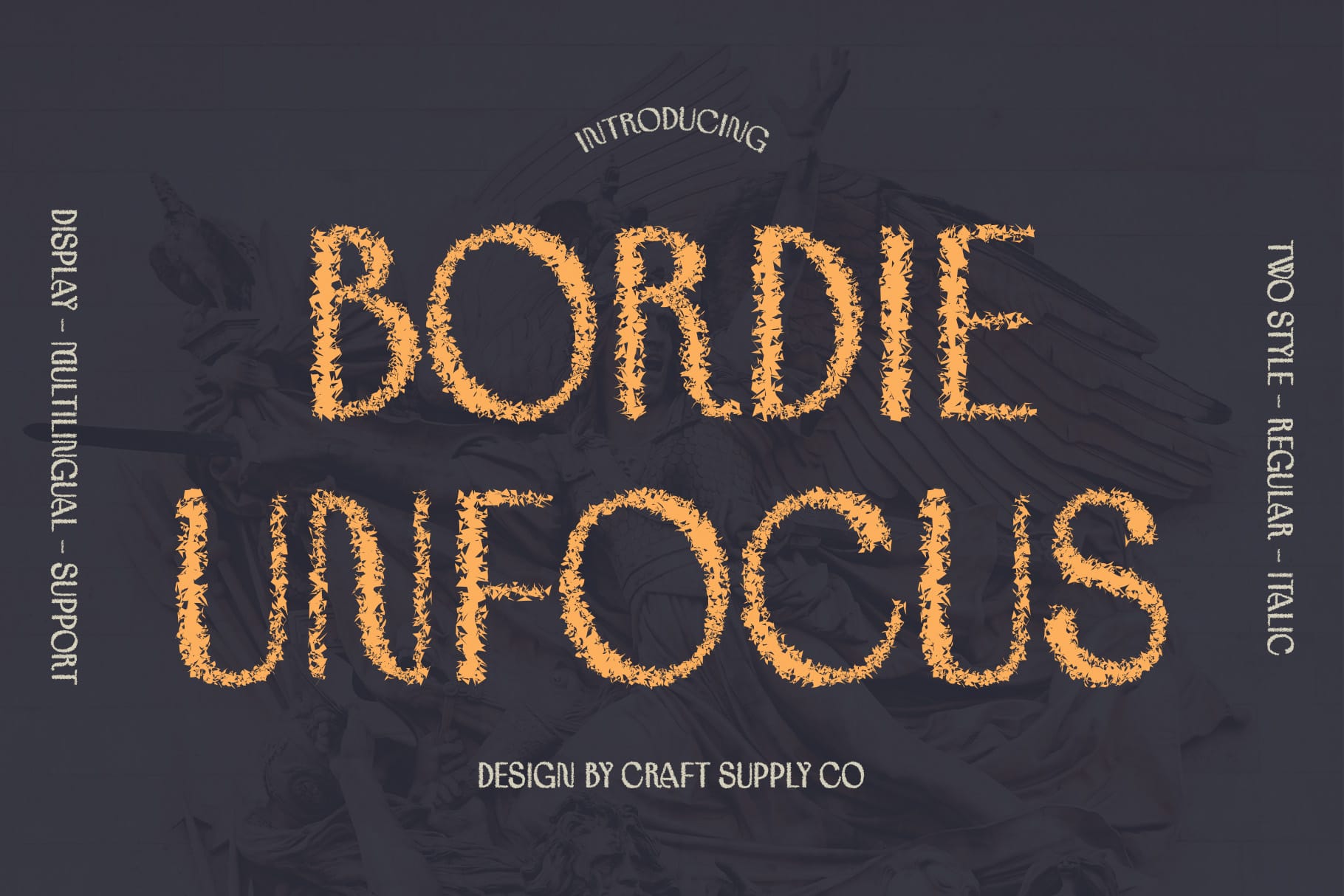 Bordie Unfocus unique display typeface - Craft Supply Co