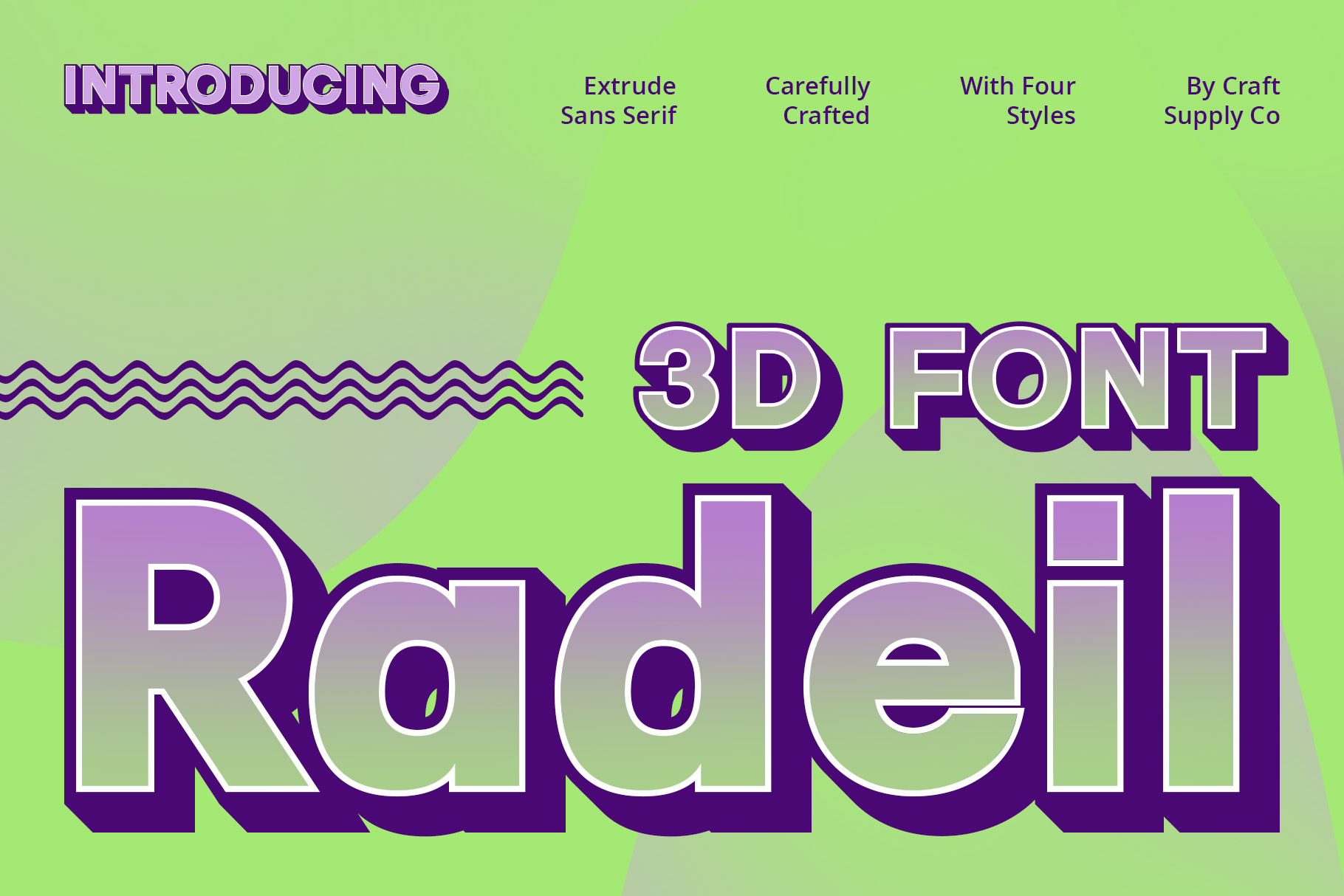 Radeil 3D: Bold Low Contrast Font with 3D Effects - Craft Supply Co