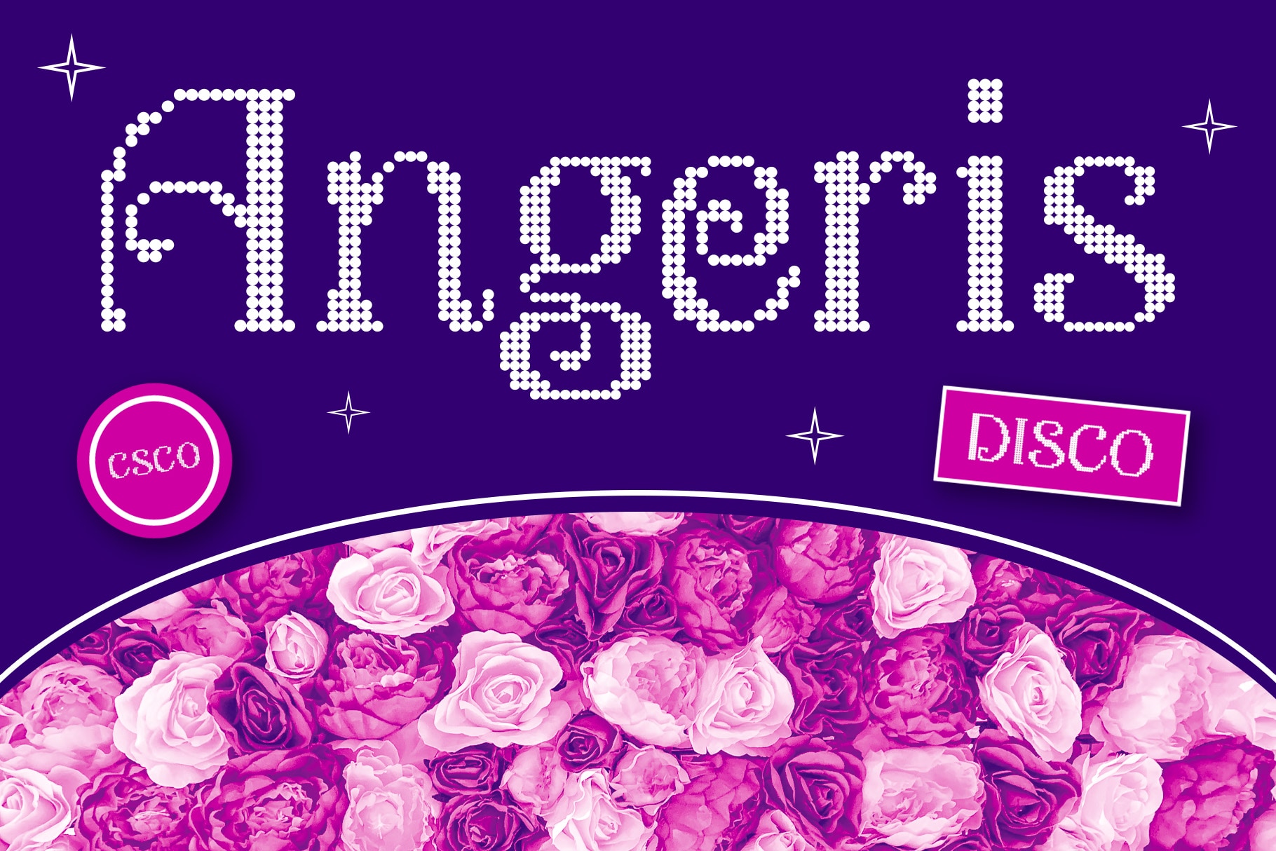 Angeris Disco Font: Playful Display Typeface with Dot Pattern - Craft Supply Co