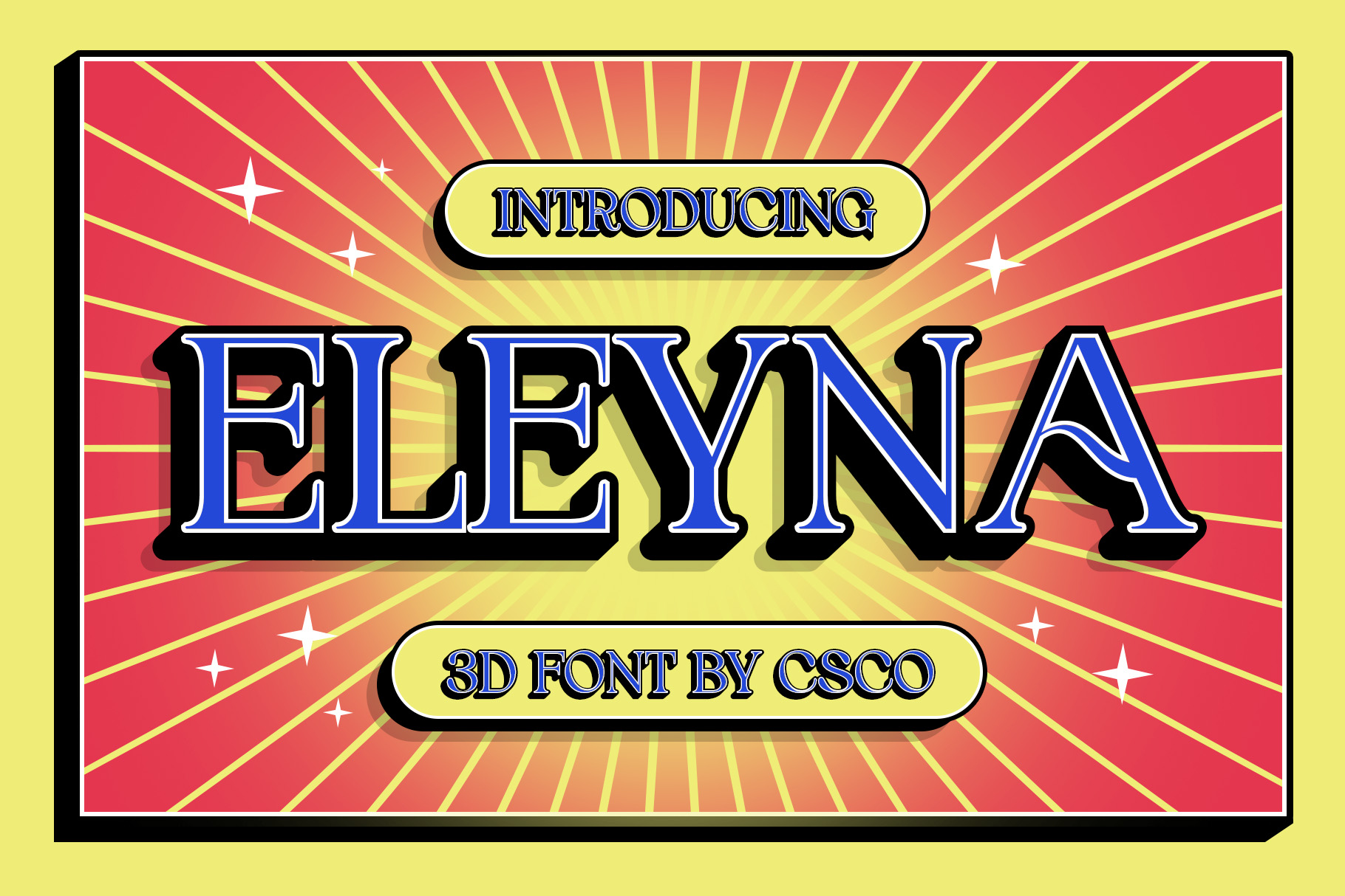 Eleyna 3D Font: Modern Serif with a 3D Twist- Craft Supply Co