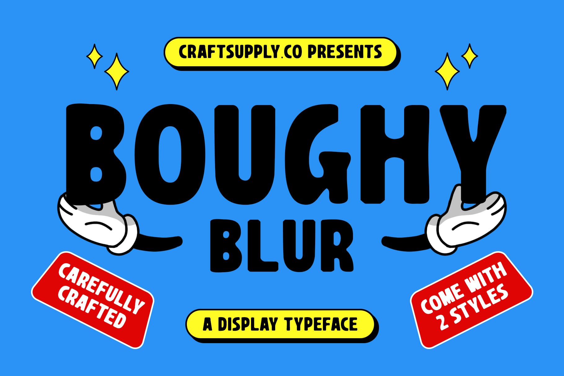 Boughy Blur Font: Bold Sans Serif Font with Blur Effect- Craft Supply Co