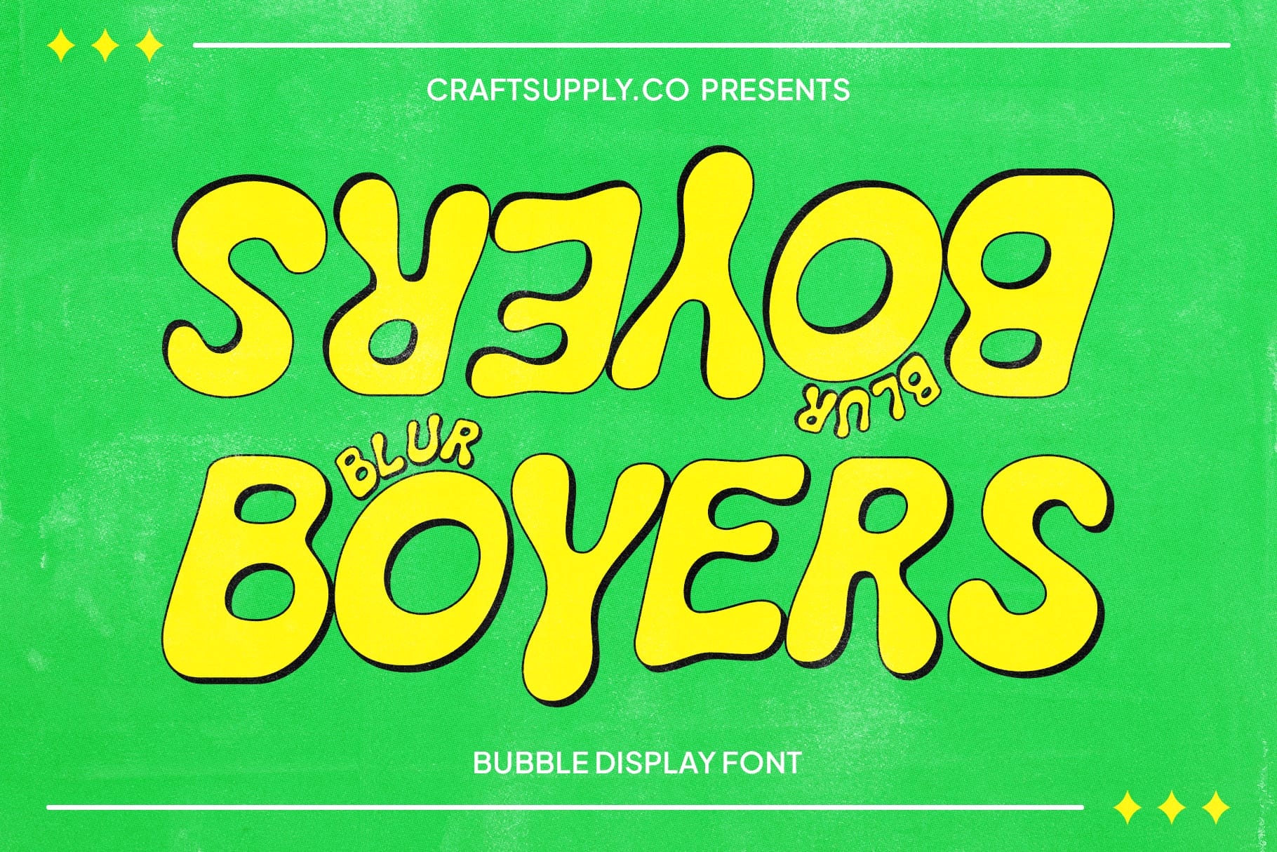 Boyers Blur Font: Playful Display Font with Bubble Shapes- Craft Supply Co