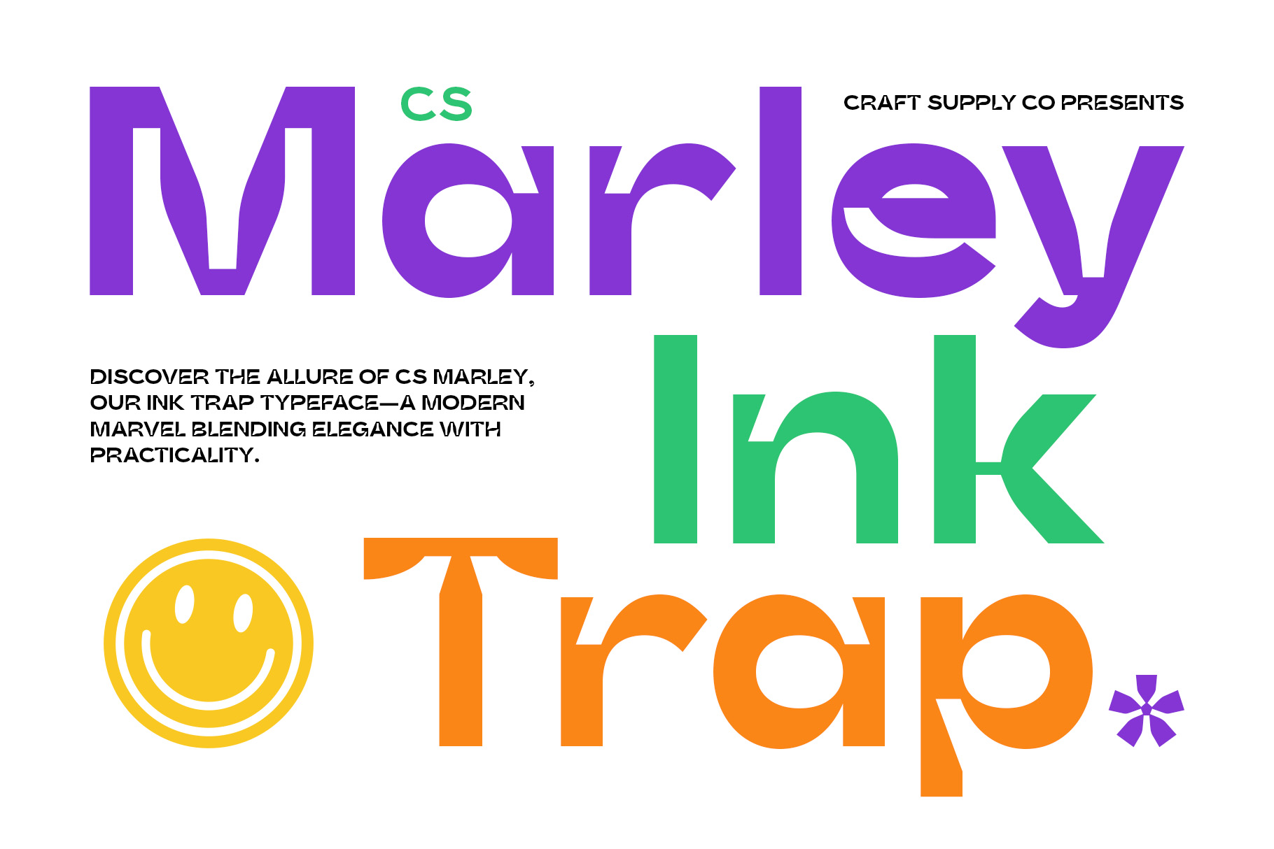 CS Marley: Modern Sans-Serif Font with Funky Inktrap Features - Craft Supply Co