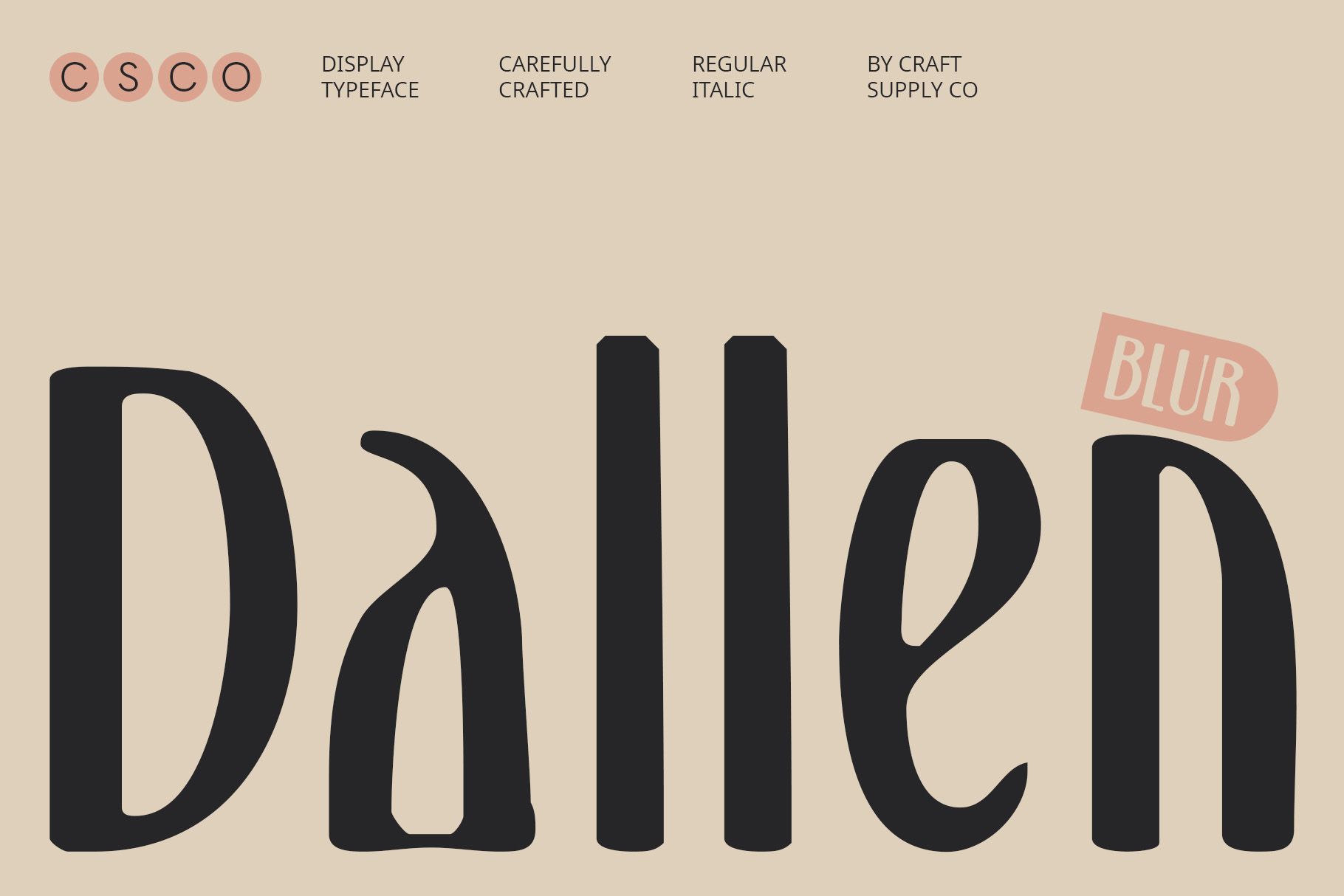 Dallen Blur Font: Elegant Serif Font with Art Deco Style- Craft Supply Co