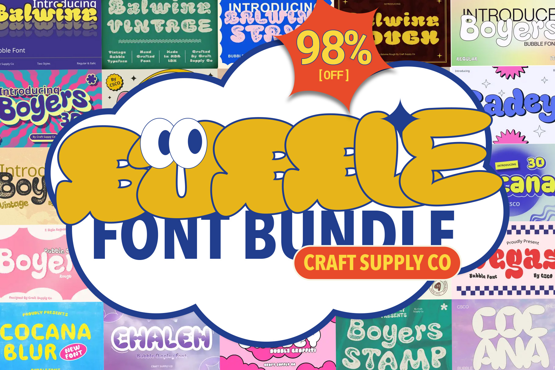 Bubble Font Bundle - Craft Supply Co
