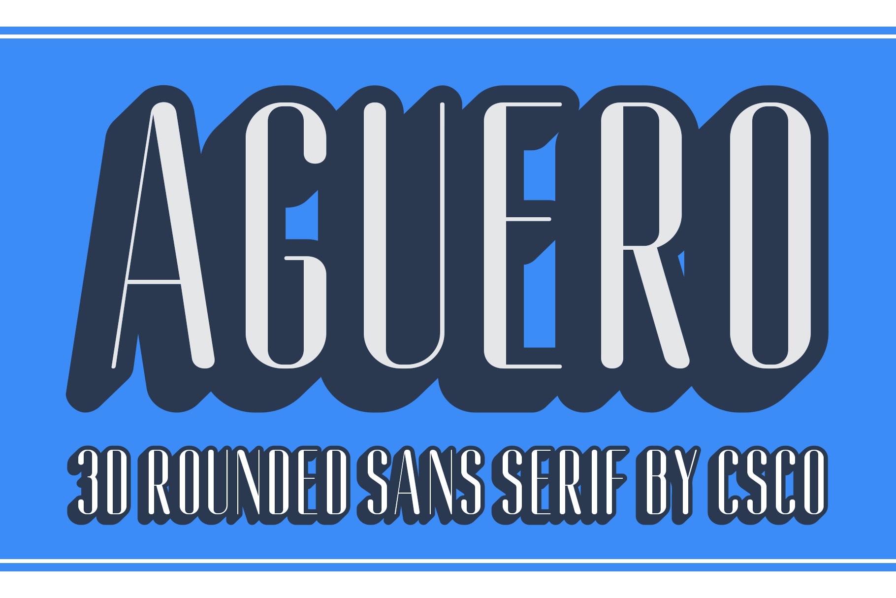Aguero Sans Rounded 3D: Condensed, Rounded, 3D Font - Craft Supply Co