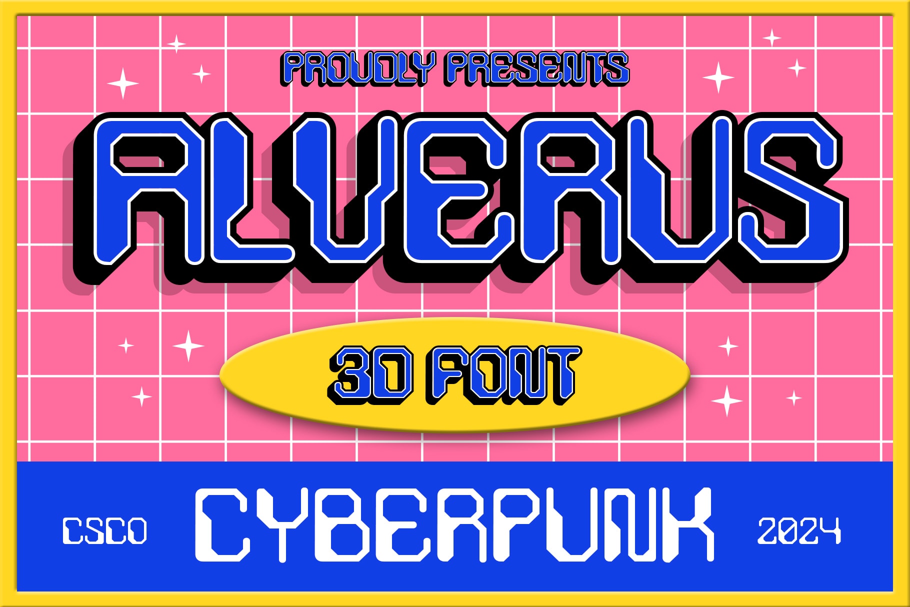 Alverus 3D Font - Futuristic and Funky Display Design - Craft Supply Co