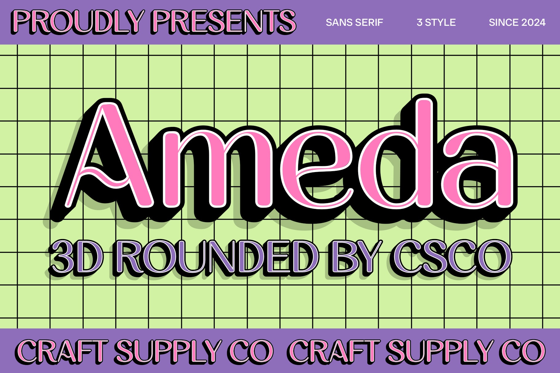 Ameda Rounded 3D: Soft, Rounded, and Elegant Sans Serif Font - Craft ...