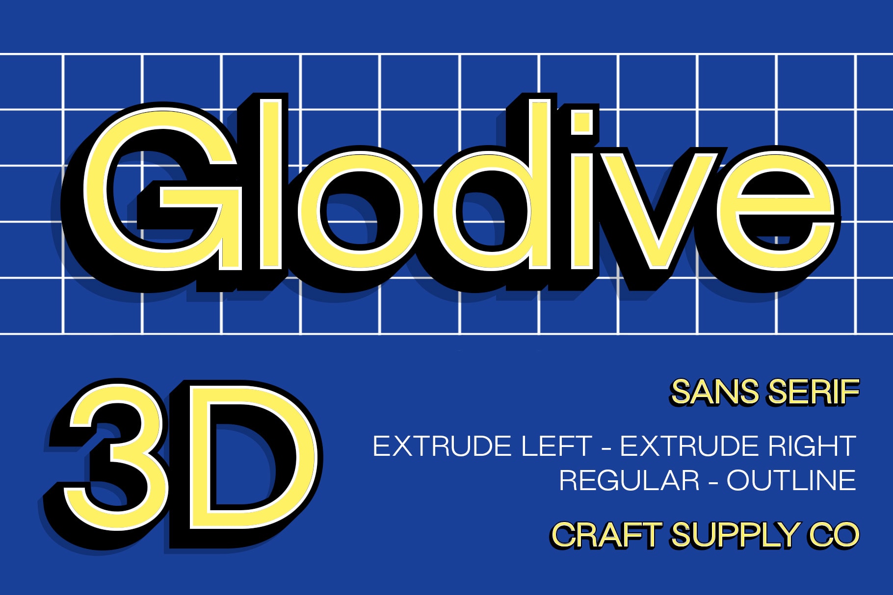 CS Glodive 3D: Engaging 3D Sans-serif Font - Craft Supply Co