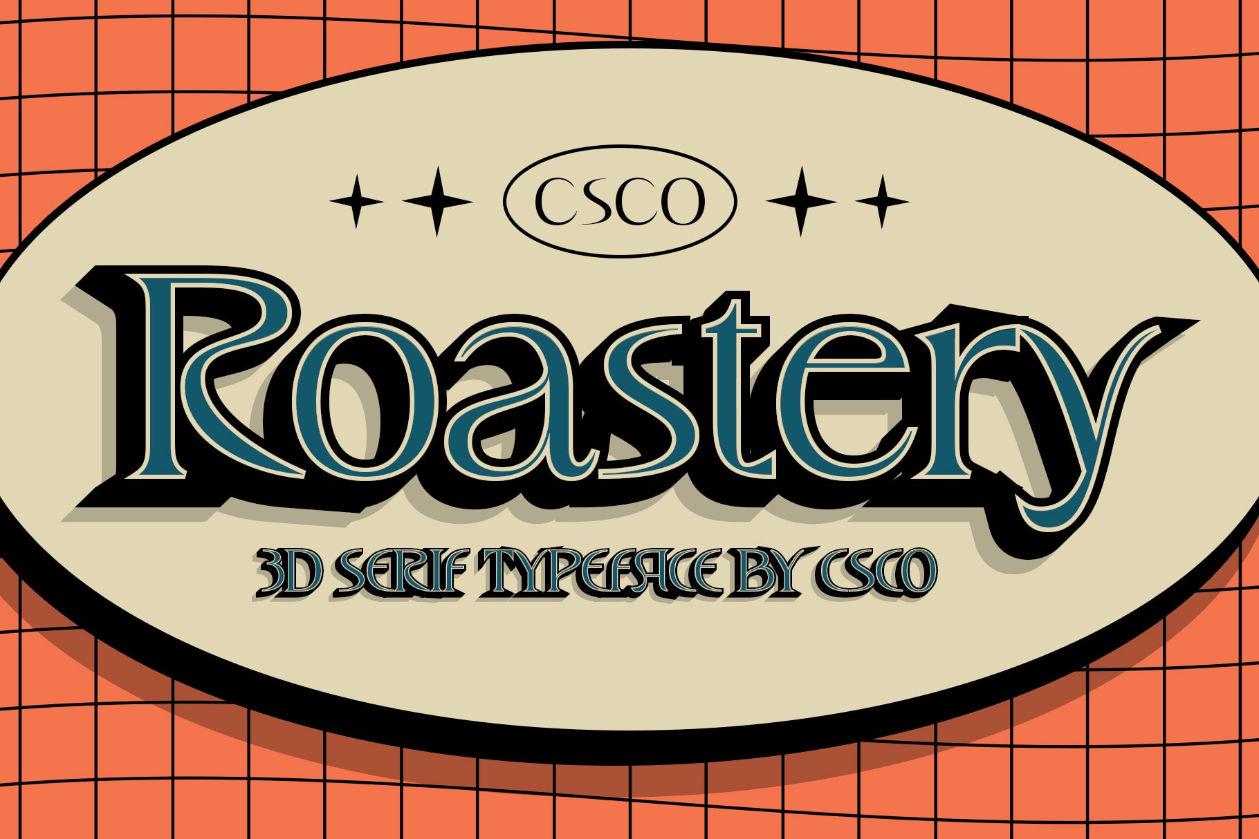 CS Roastery 3D: Elegant Modern Serif Font with 3D Effect - Craft Supply Co