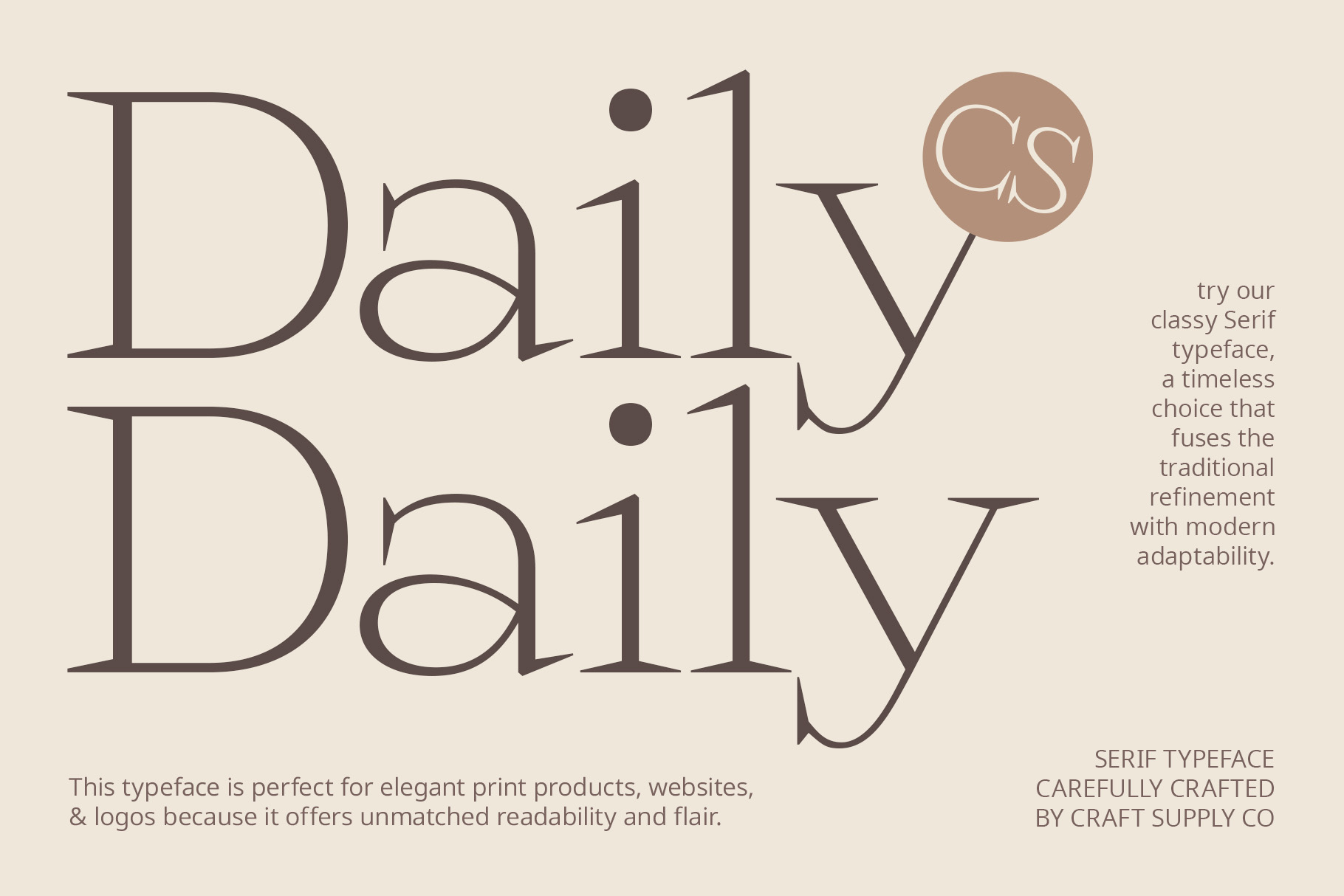 CS Daily Font: Graceful Elegance with Thin Strokes - Craft Supply Co