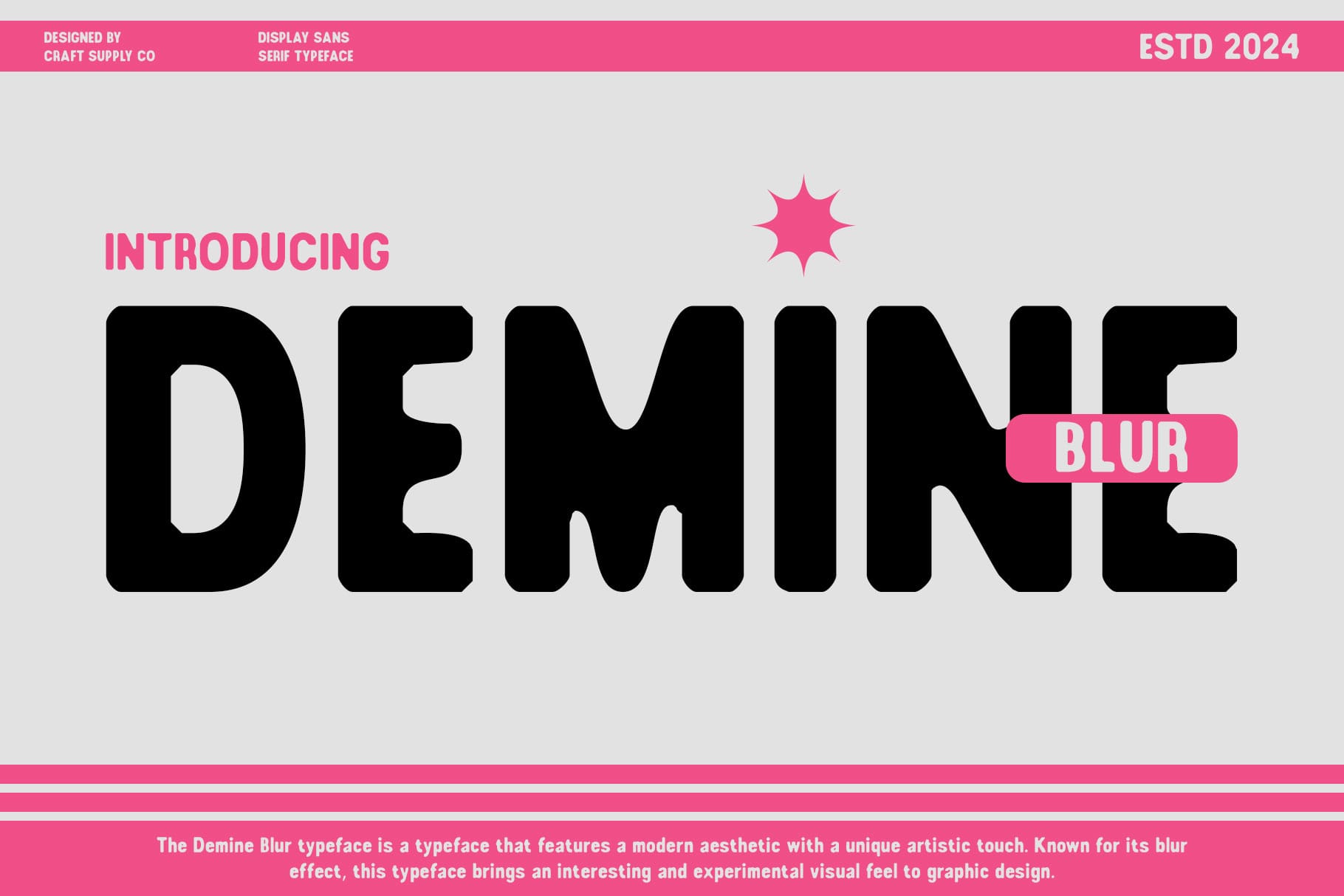 Demine Blur Font: Bold Condensed Sans Serif Font - Craft Supply Co
