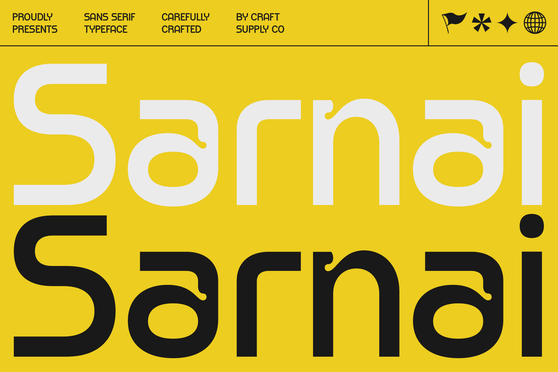 Sarnai Sans Serif Font: Clean Elegance with Inktrap Detail - Craft Supply Co