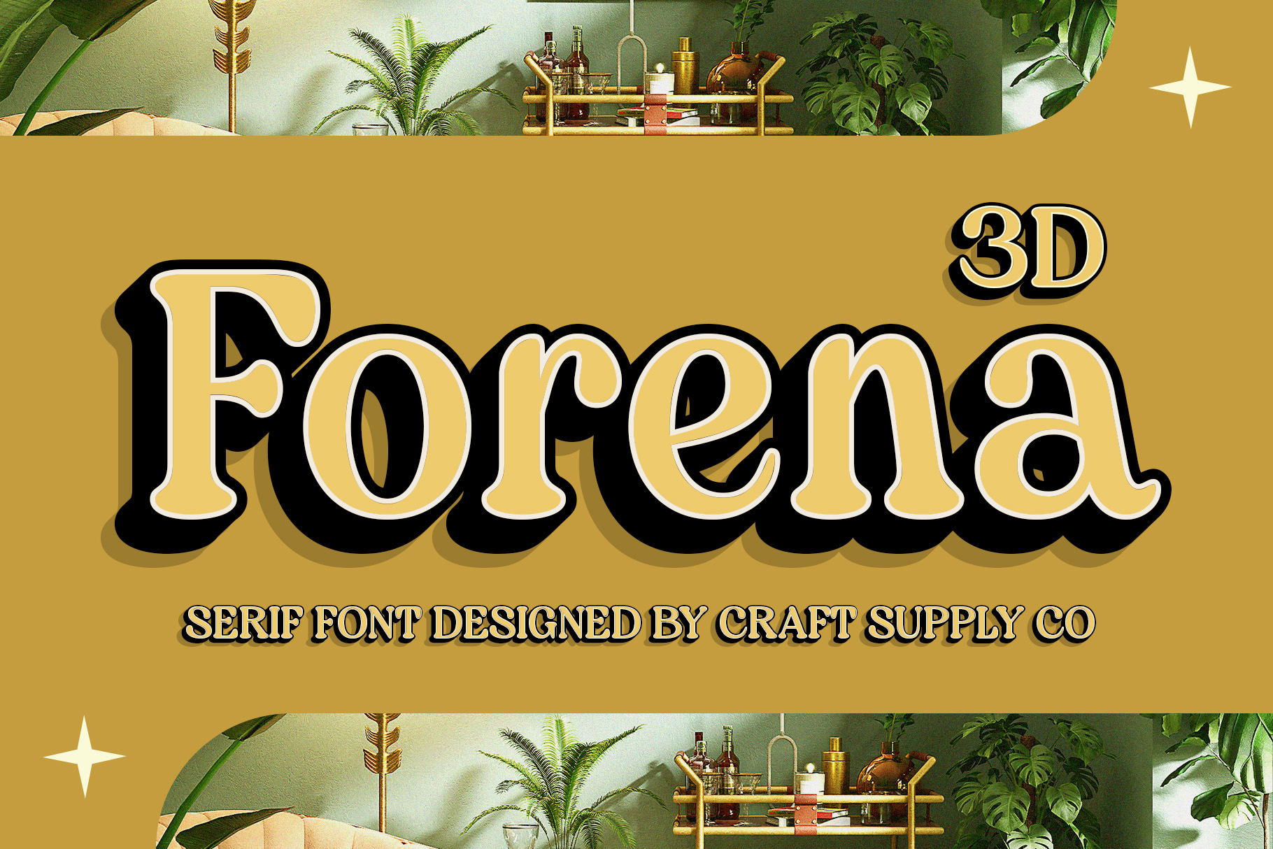 Forena 3D Font: Luxurious Elegance Enhanced with 3D Depth - Craft Supply Co