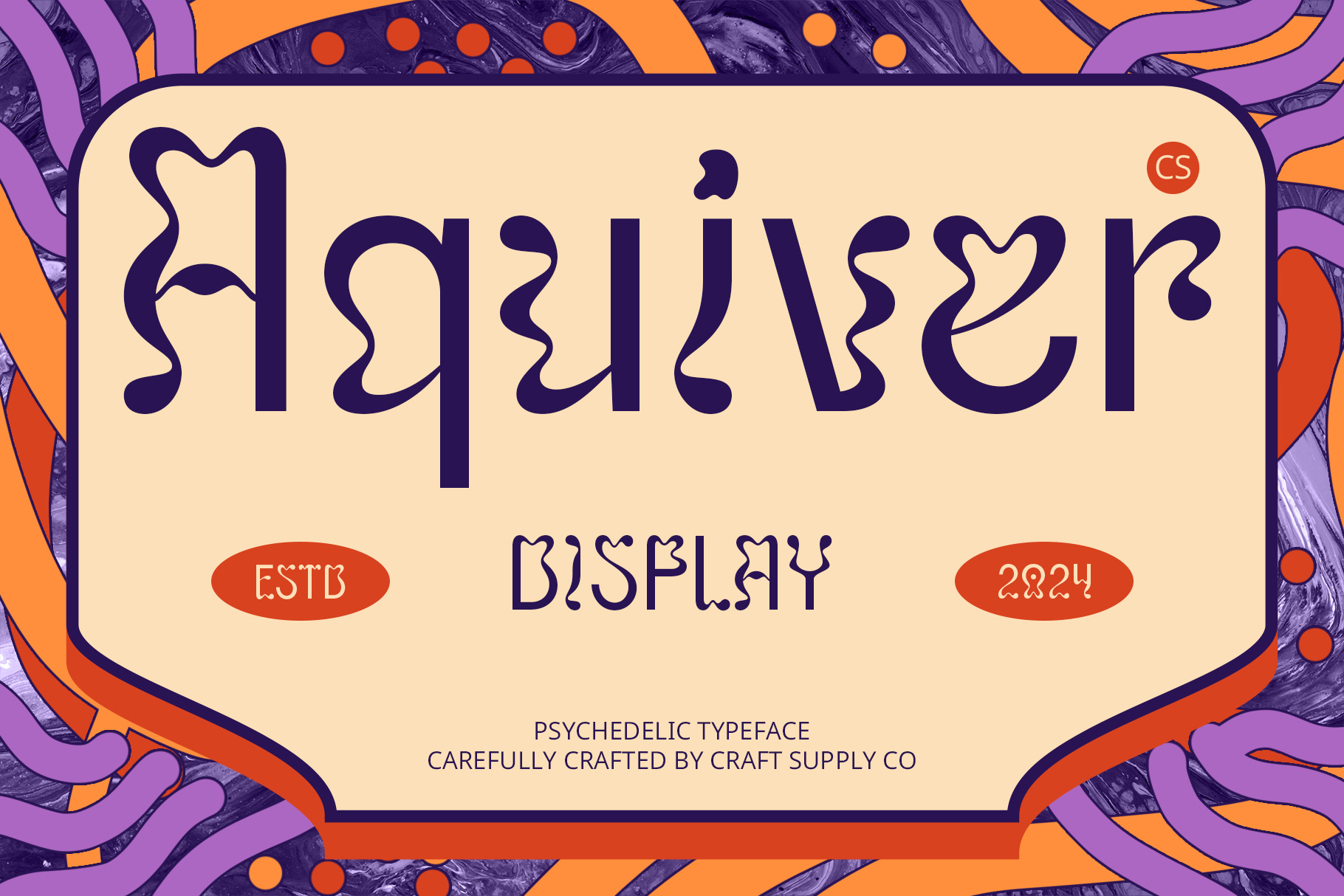 CS Aquiver Font: Vibrant Psychedelic Display Font - Craft Supply Co