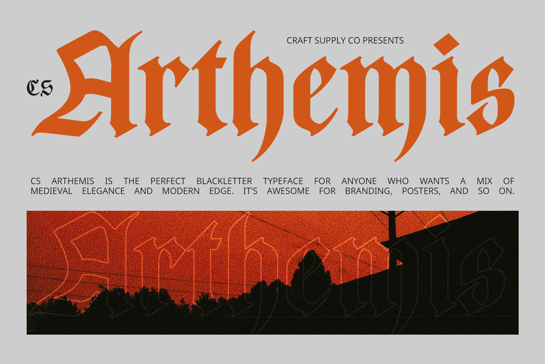 CS Arthemis Font: Grandiose Blackletter Medieval Font - Craft Supply Co
