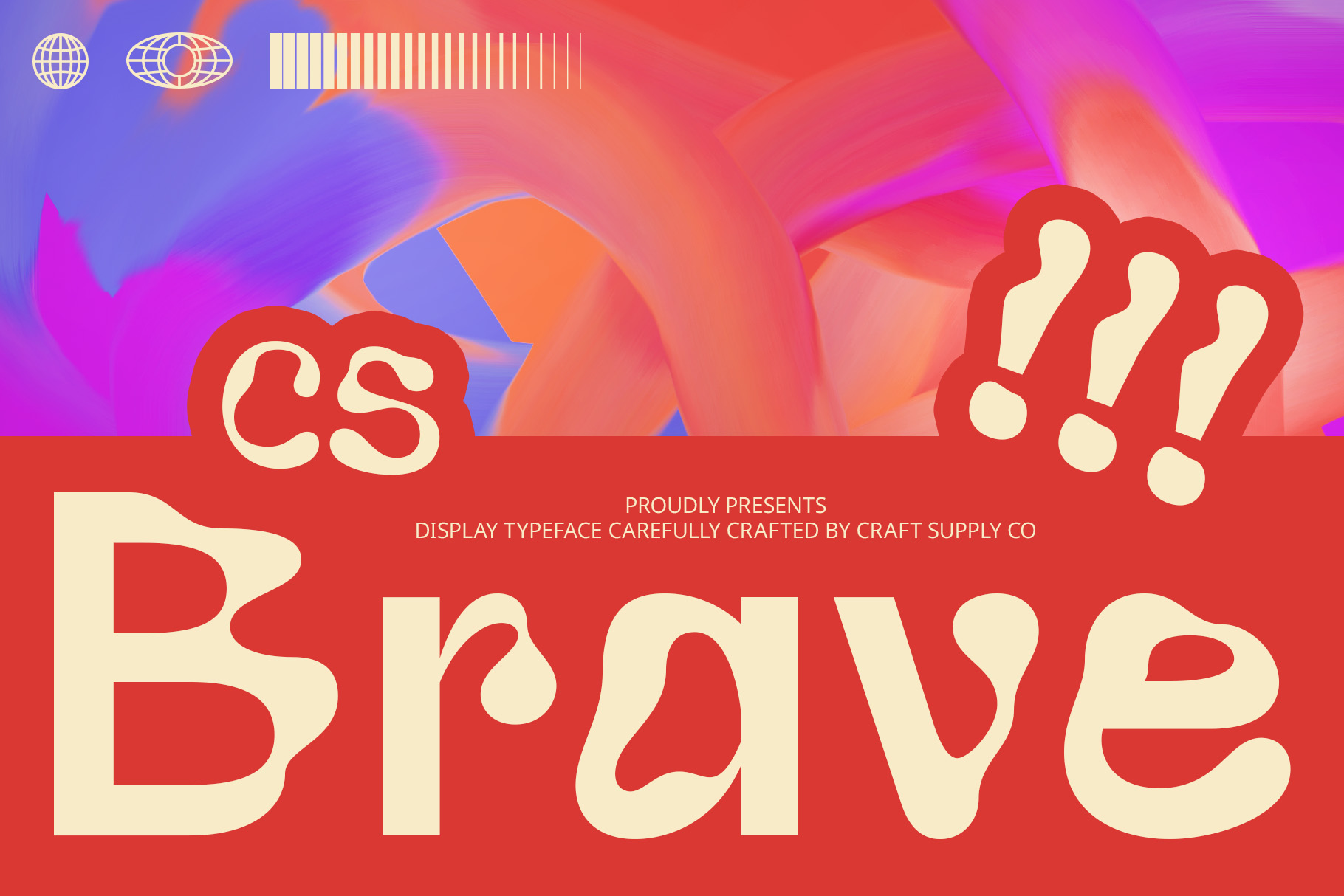 CS Brave Font: Trippy Display Font with Psychedelic Vibes - Craft Supply Co