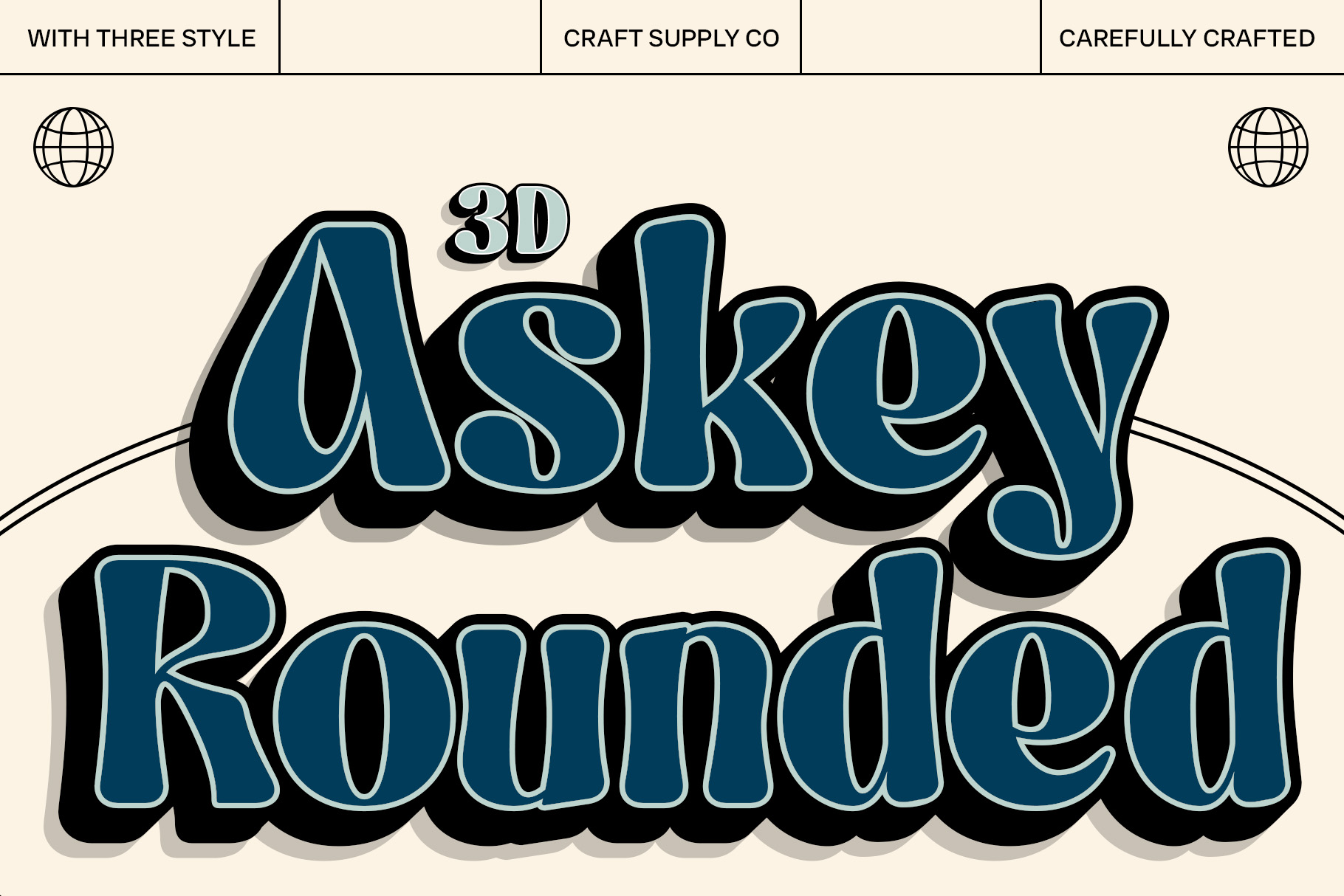 Askey Rounded 3D Font: Bold Serif with Playful 3D Effect - Craft Supply Co
