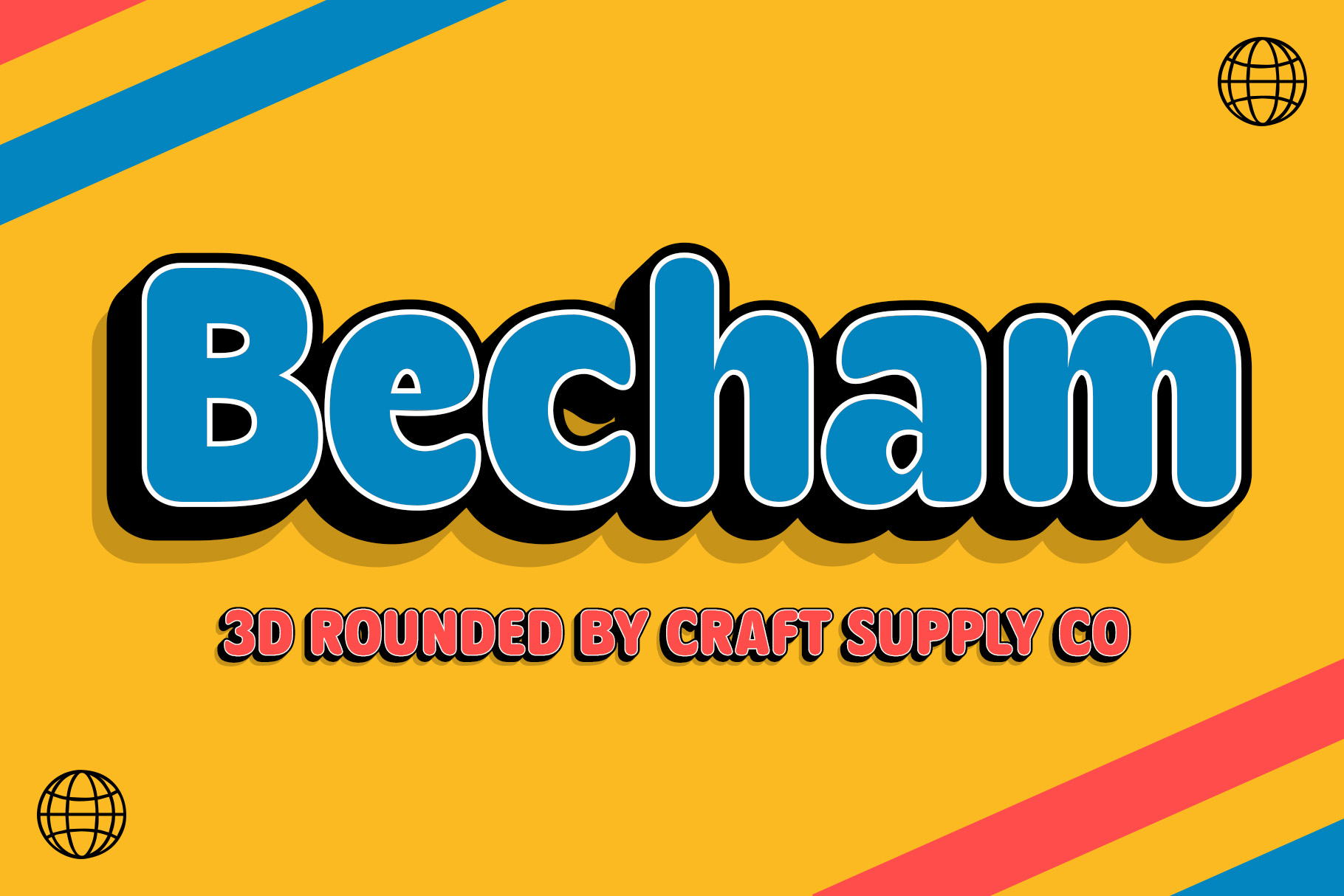 Becham Rounded 3D Font: Bold Sans-Serif with Dynamic 3D Effect - Craft ...