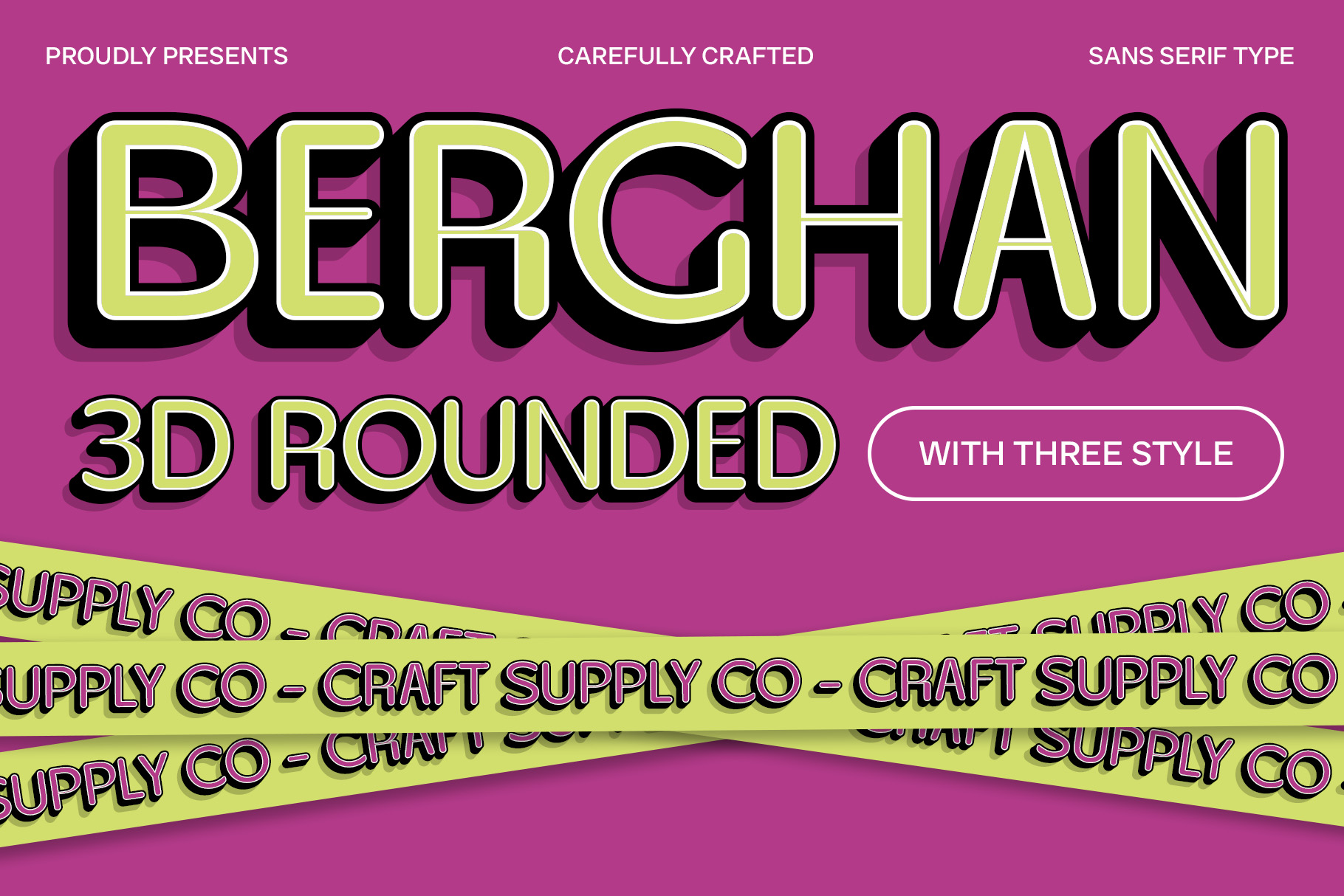 Berghan Rounded 3D Font: Sleek Sans-Serif with Dynamic Depth - Craft ...