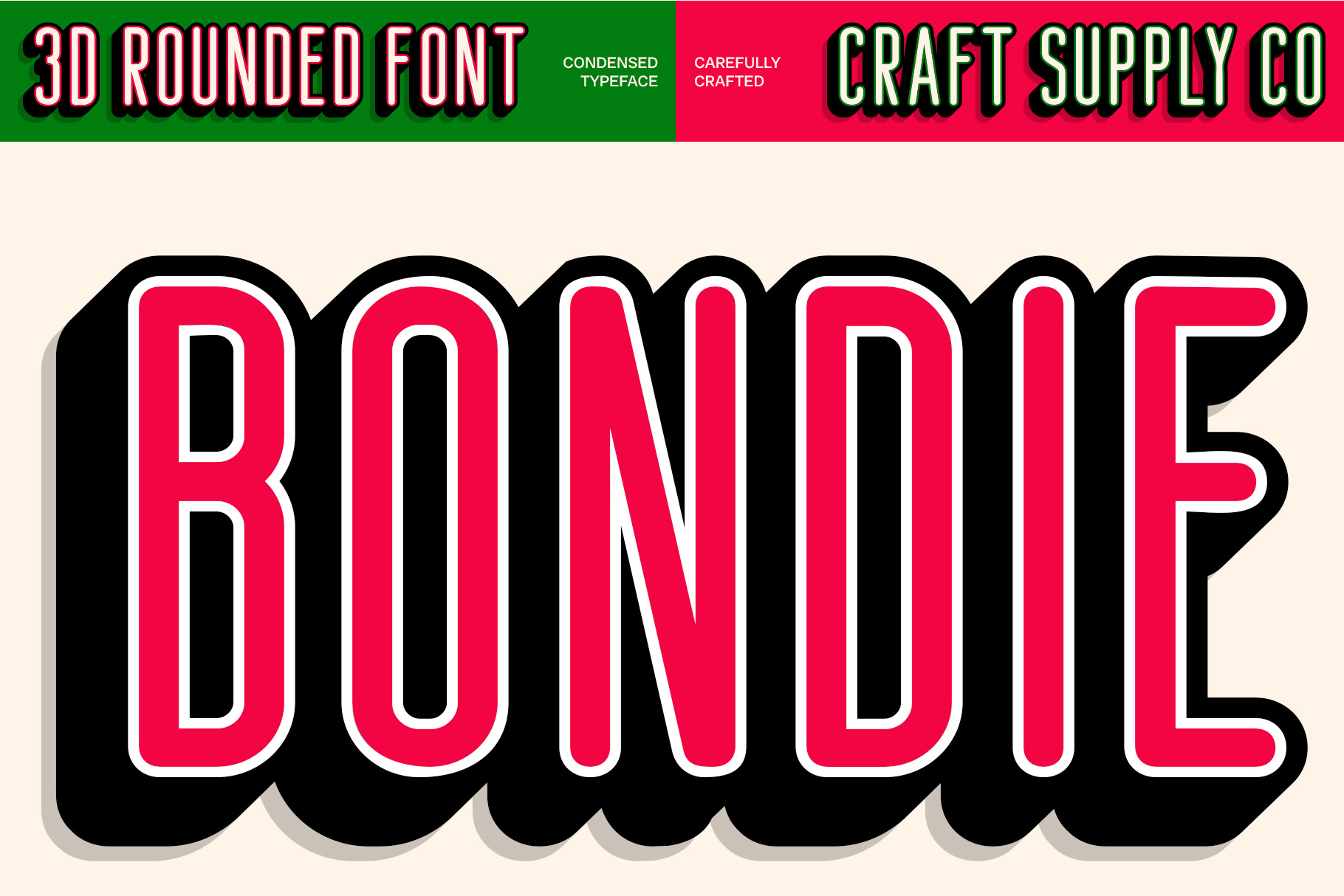 Bondie Rounded 3D Font: Modern Sans-Serif Font with 3D Effect - Craft ...