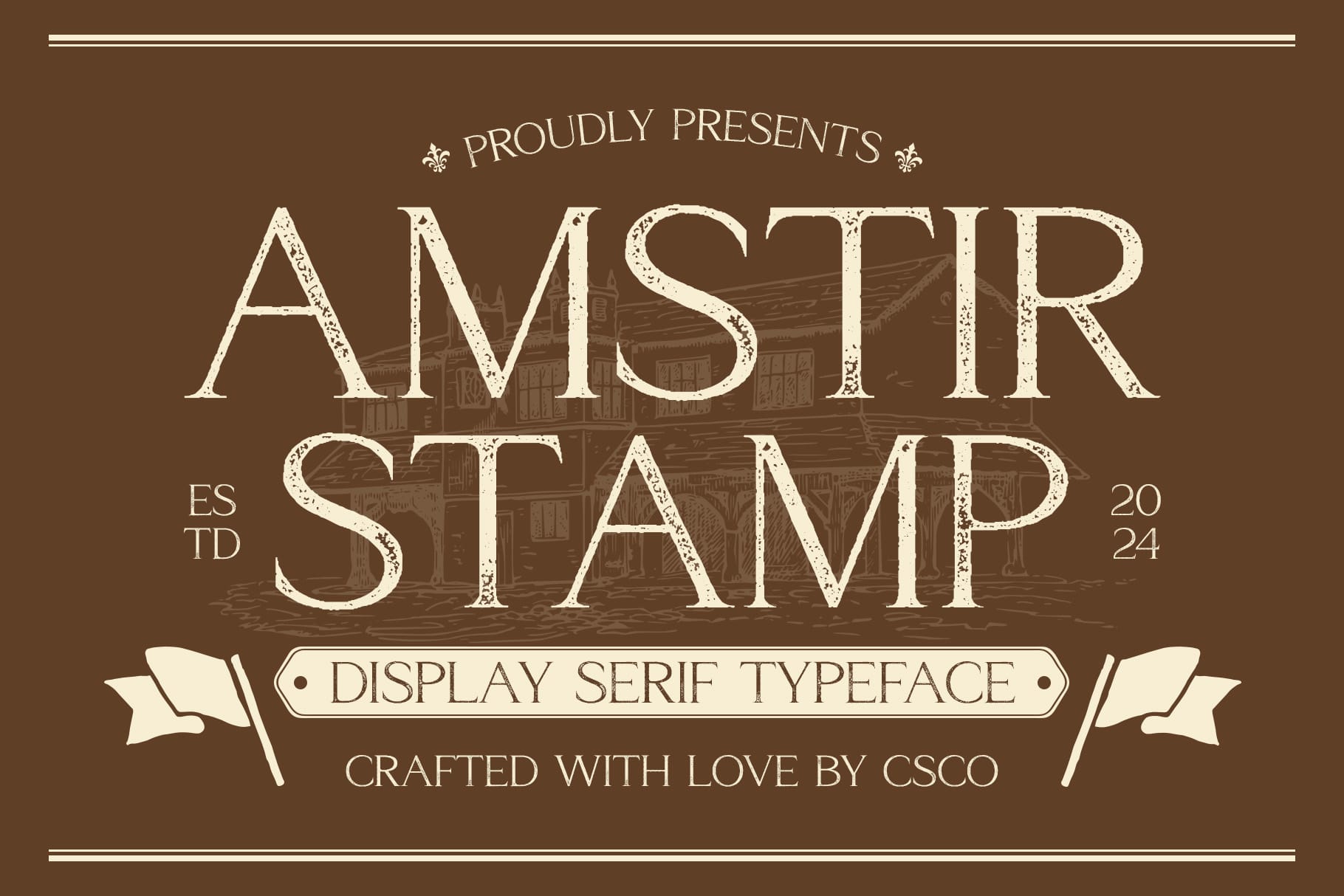 Amstir Stamp Font: Modern Serif Font with Vintage Charm - Craft Supply Co