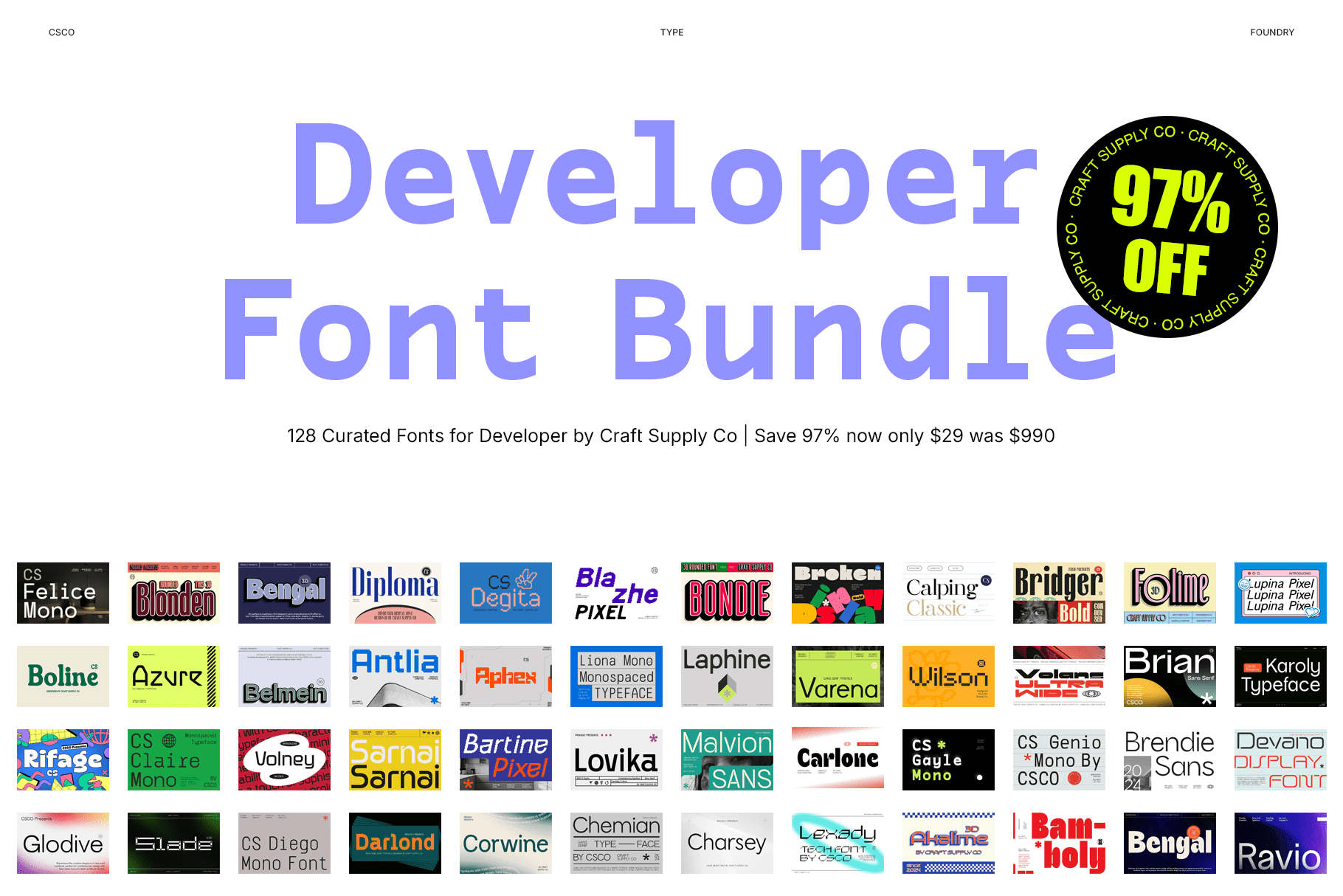 Developer Font Bundle by Craft Supply Co - Fonts for Developers