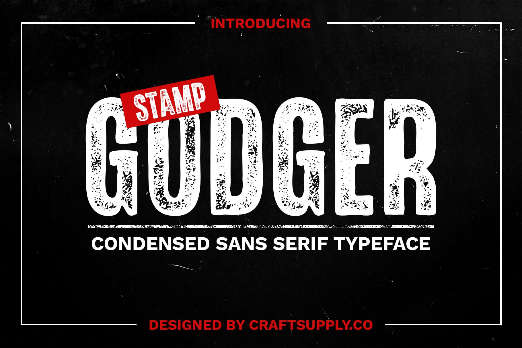 Godger Stamp Font: Condensed Sans-Serif with Vintage Texture - Craft ...