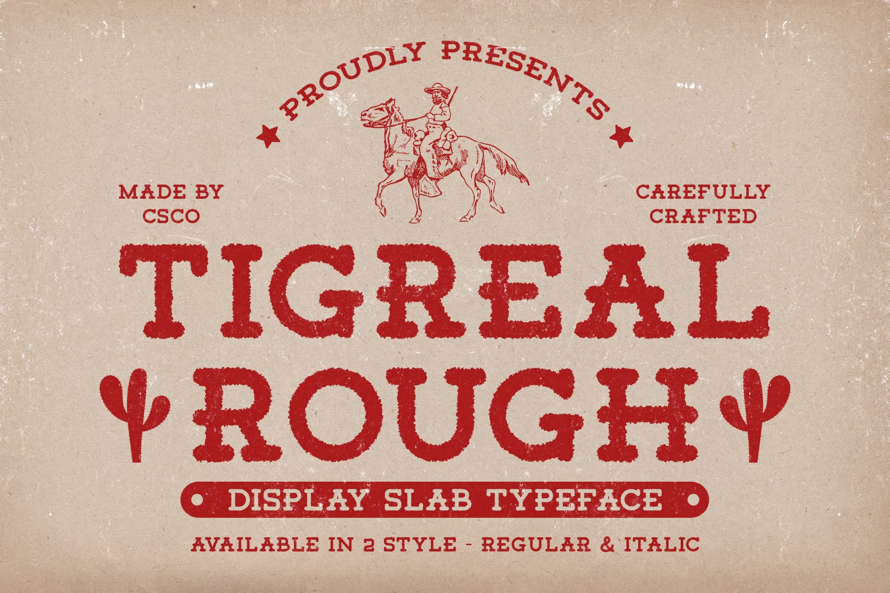 Tigreal Rough Font: Western Strength with Vintage Charm - Craft Supply Co