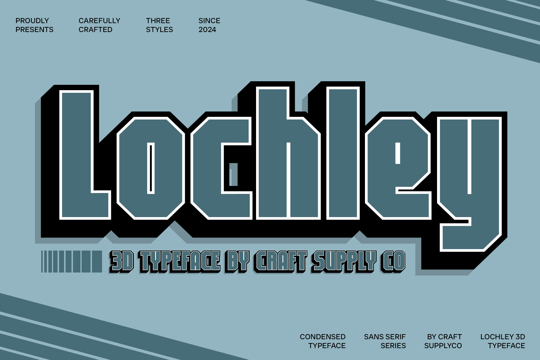Lochley 3D Font: Industrial Sans Serif with Bold Design - Craft Supply Co