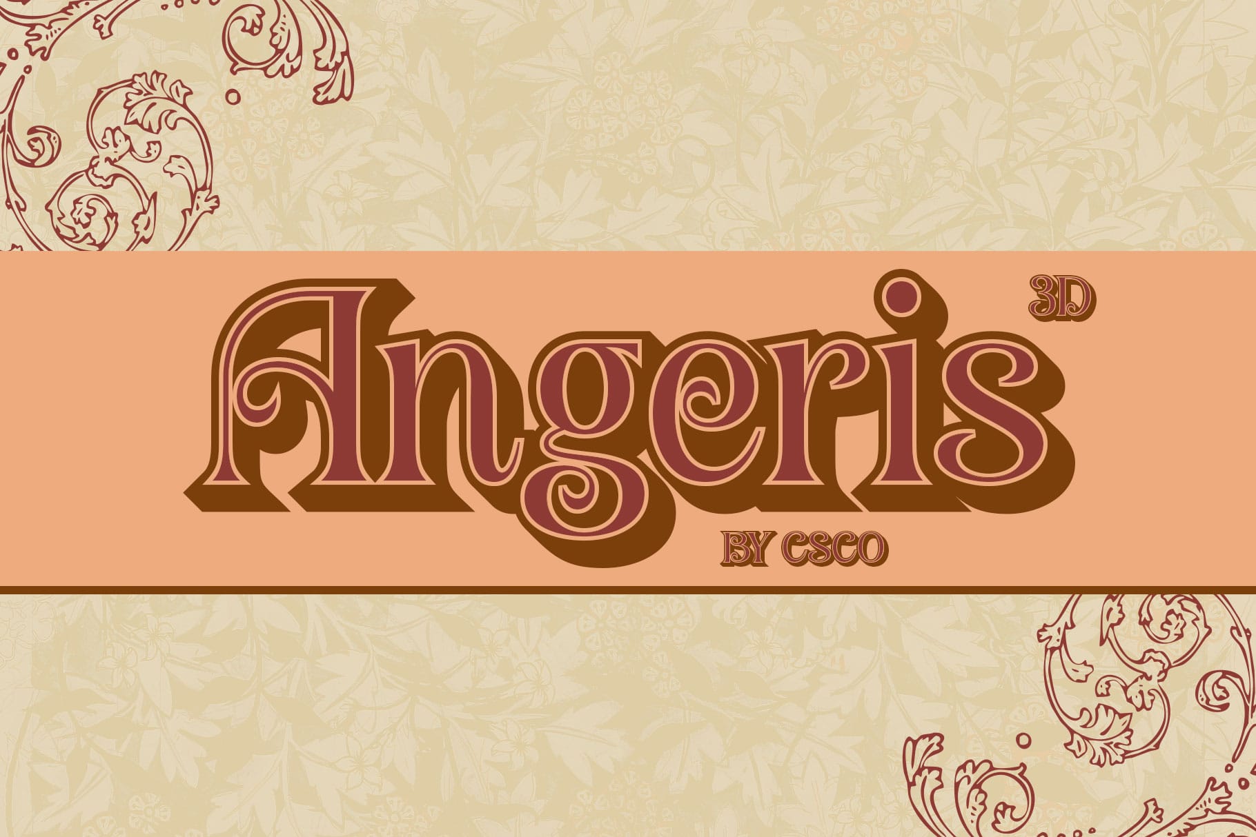 Angeris 3D Font: Where Art Nouveau Meets Modern Elegance - Craft Supply Co