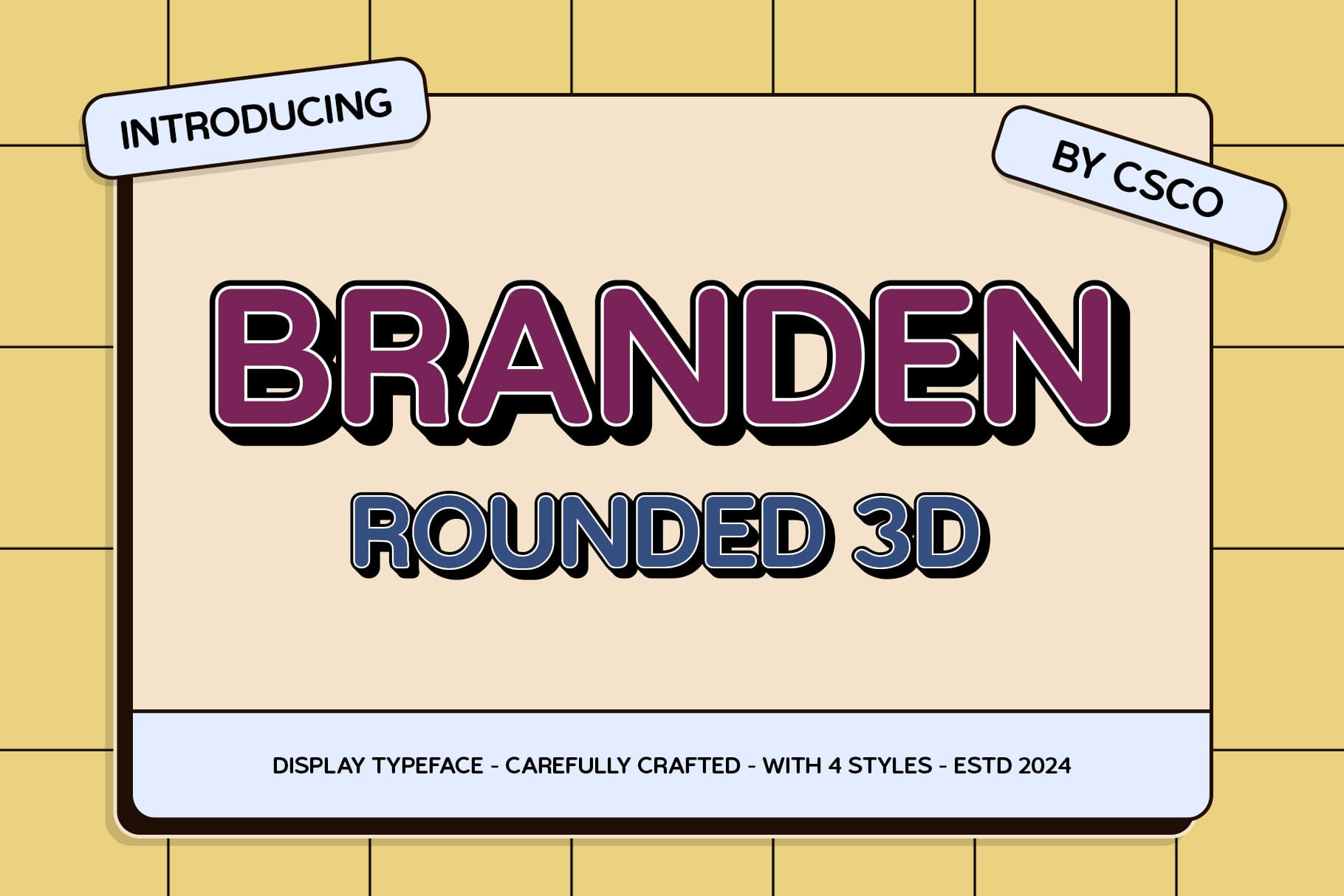 Branden Rounded 3D: Geometric Sans-Serif with Dynamic 3D Flair - Craft ...