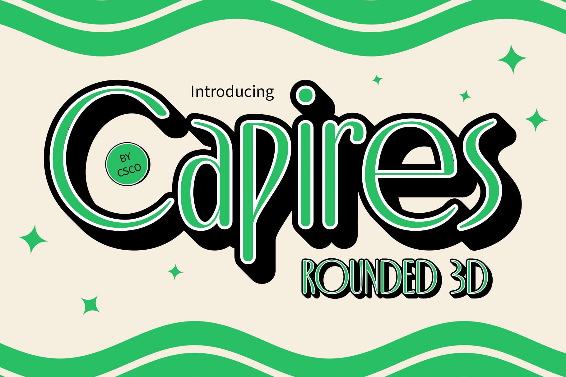 Capires Rounded 3D: Elegant Sans-Serif Font with Art Deco Charm - Craft Supply Co