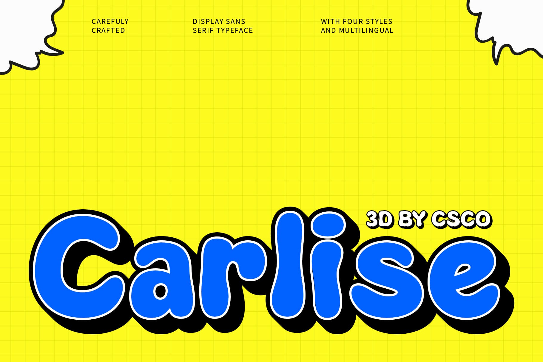 Carlise 3D Font: Fun and Playful Bubble Display Font - Craft Supply Co