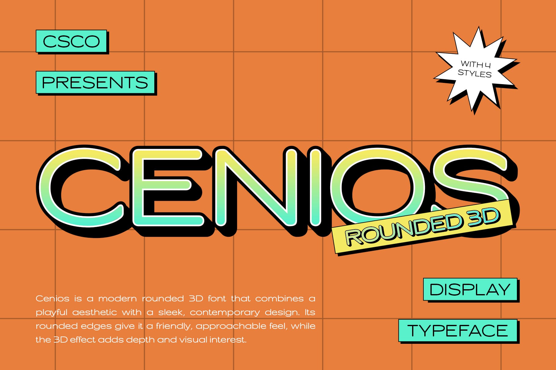 Cenios Rounded 3D: Soft and Friendly Modern Sans Serif Font - Craft ...