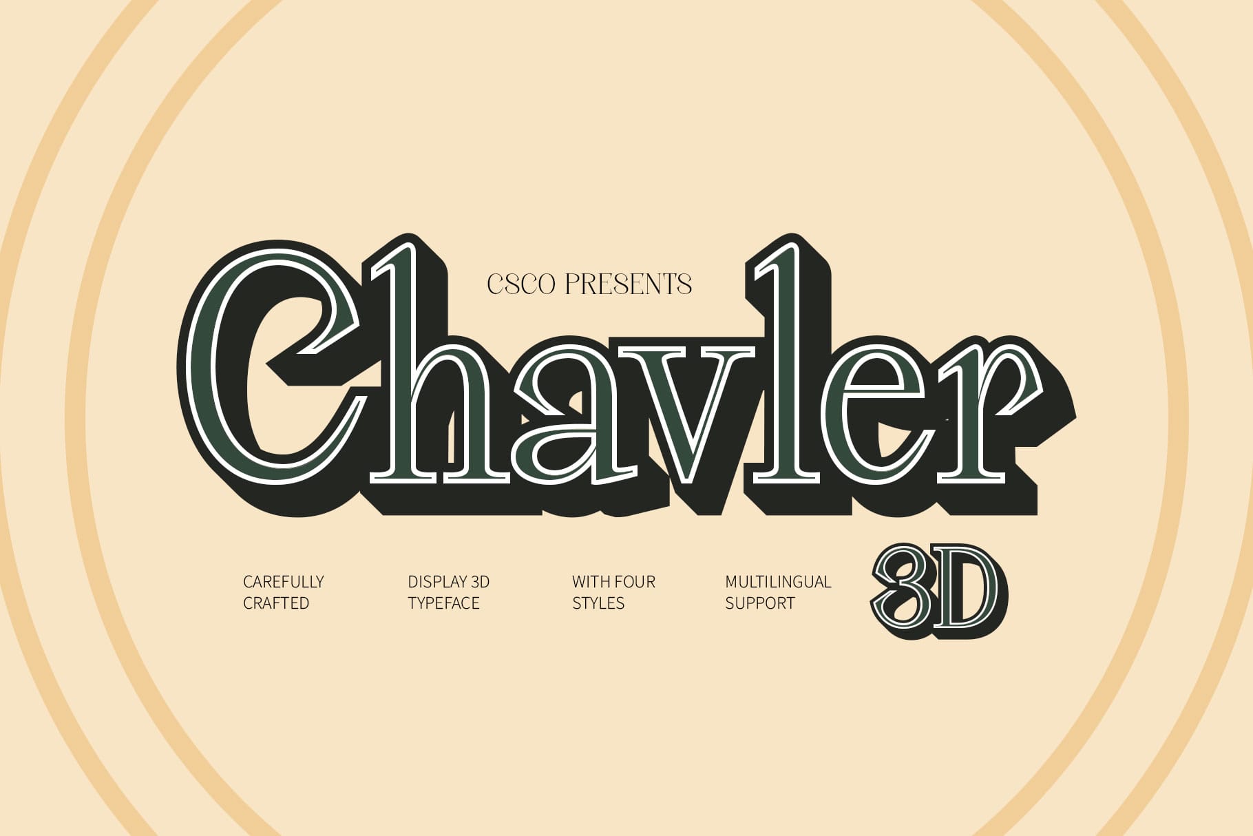 Chavler 3D Font: Elegance Elevated with Modern Dimension - Craft Supply Co