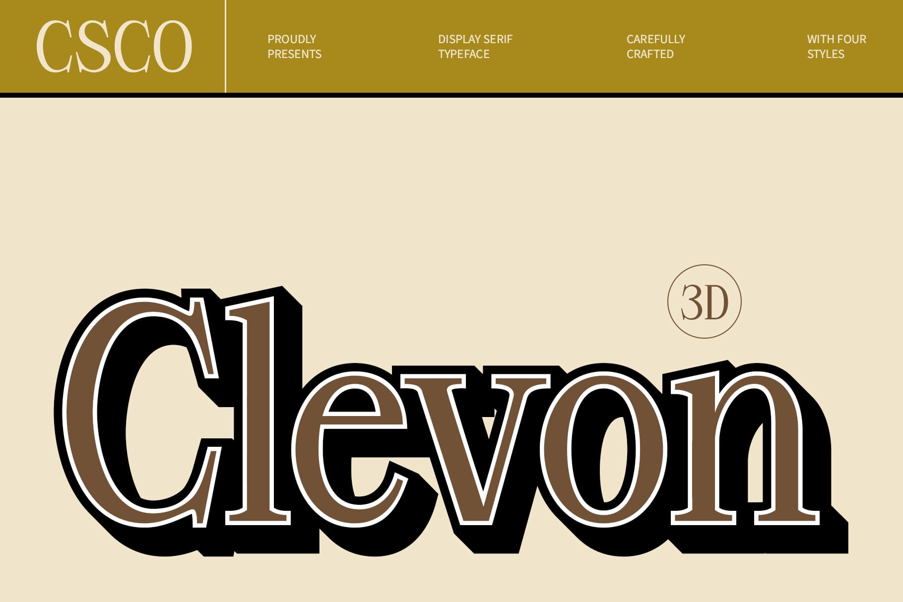Clevon 3D Font: Modern Serif Font with Timeless Elegance - Craft Supply Co