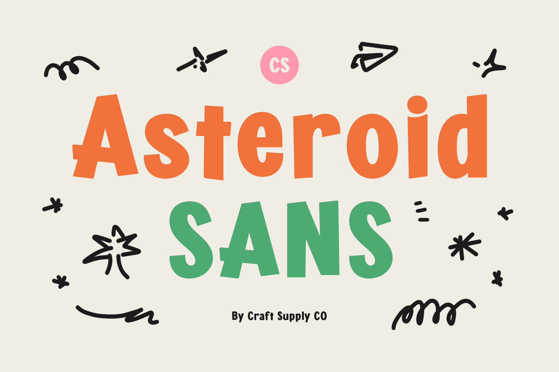 CS Asteroid Font: Modern Sans Serif with Funky Personality - Craft Supply Co
