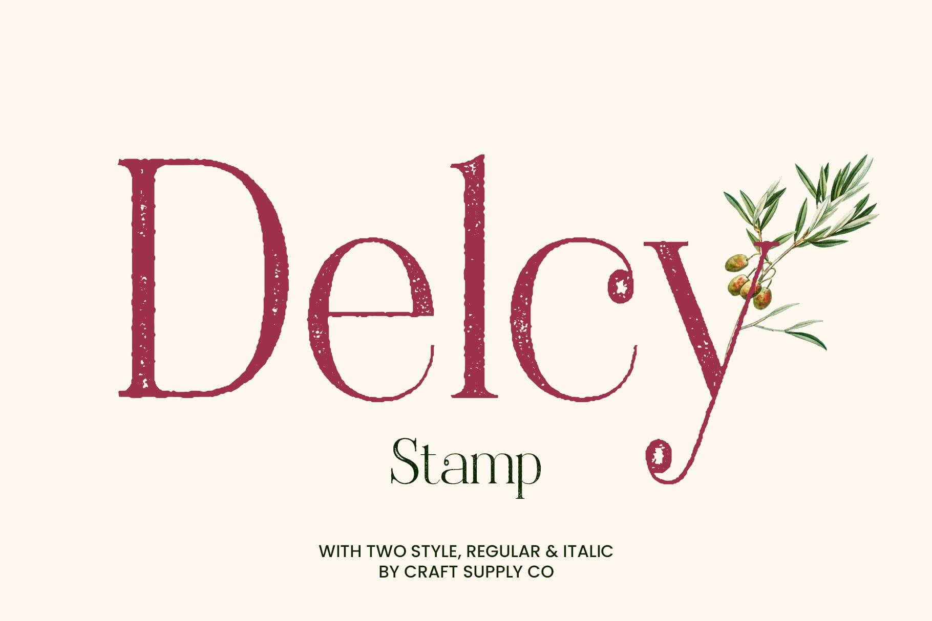 Delcy Stamp Font: Elegant Serif with a Vintage Touch - Craft Supply Co