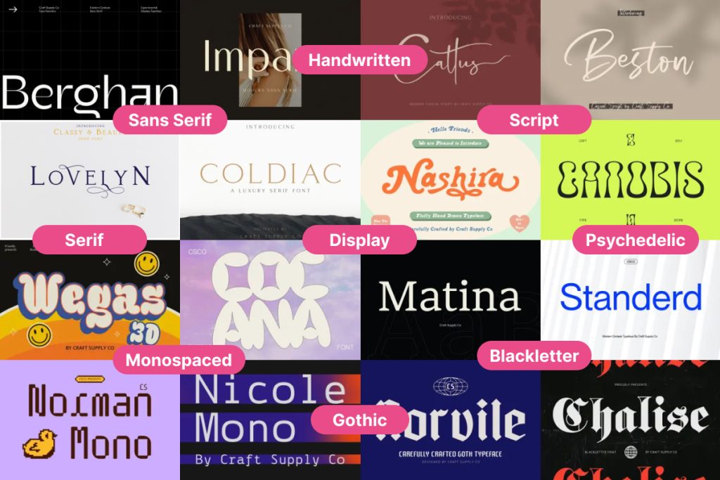 Custom Fonts - Craft Supply Co